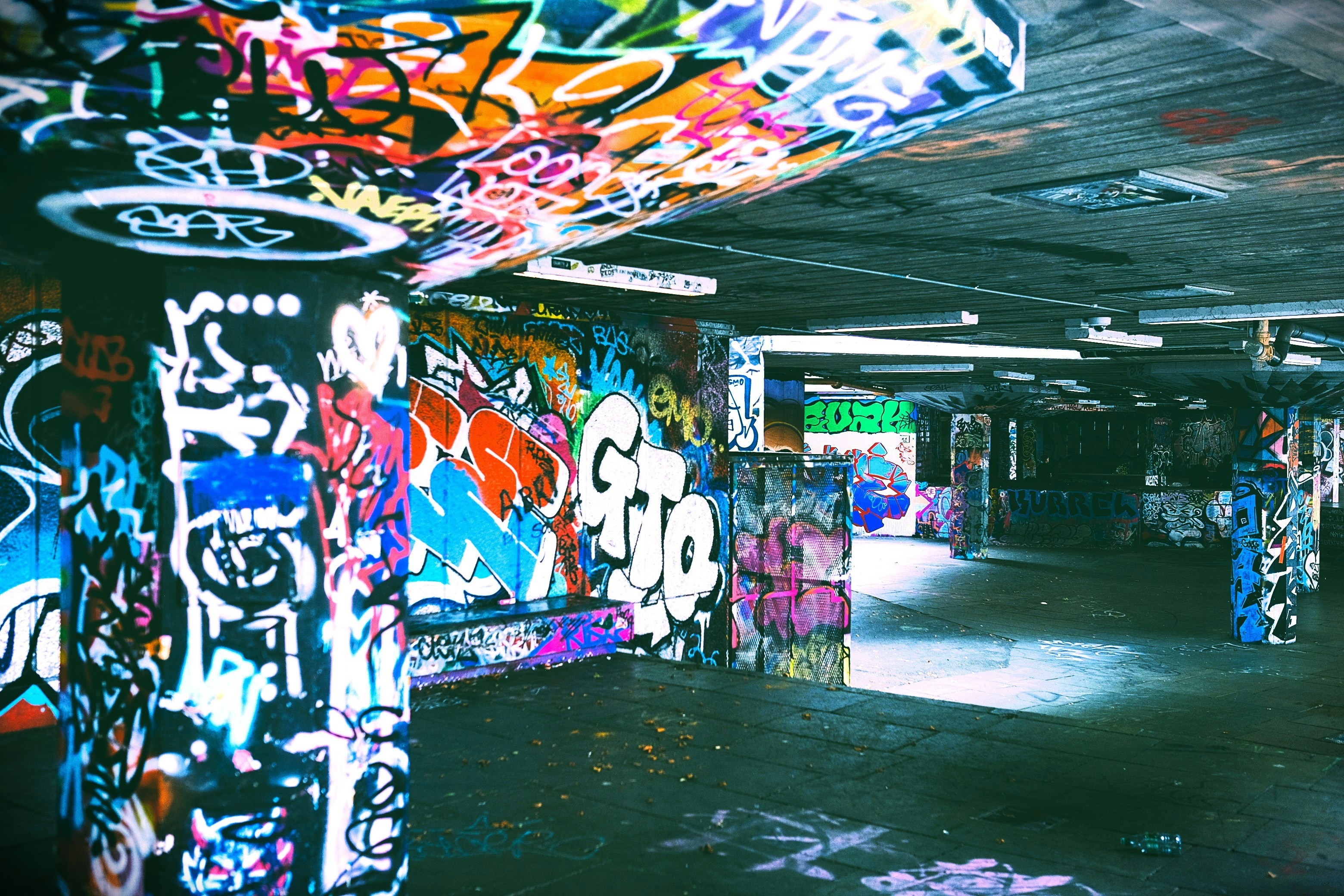 Underpass Gallery: Neon Graffiti Corridor