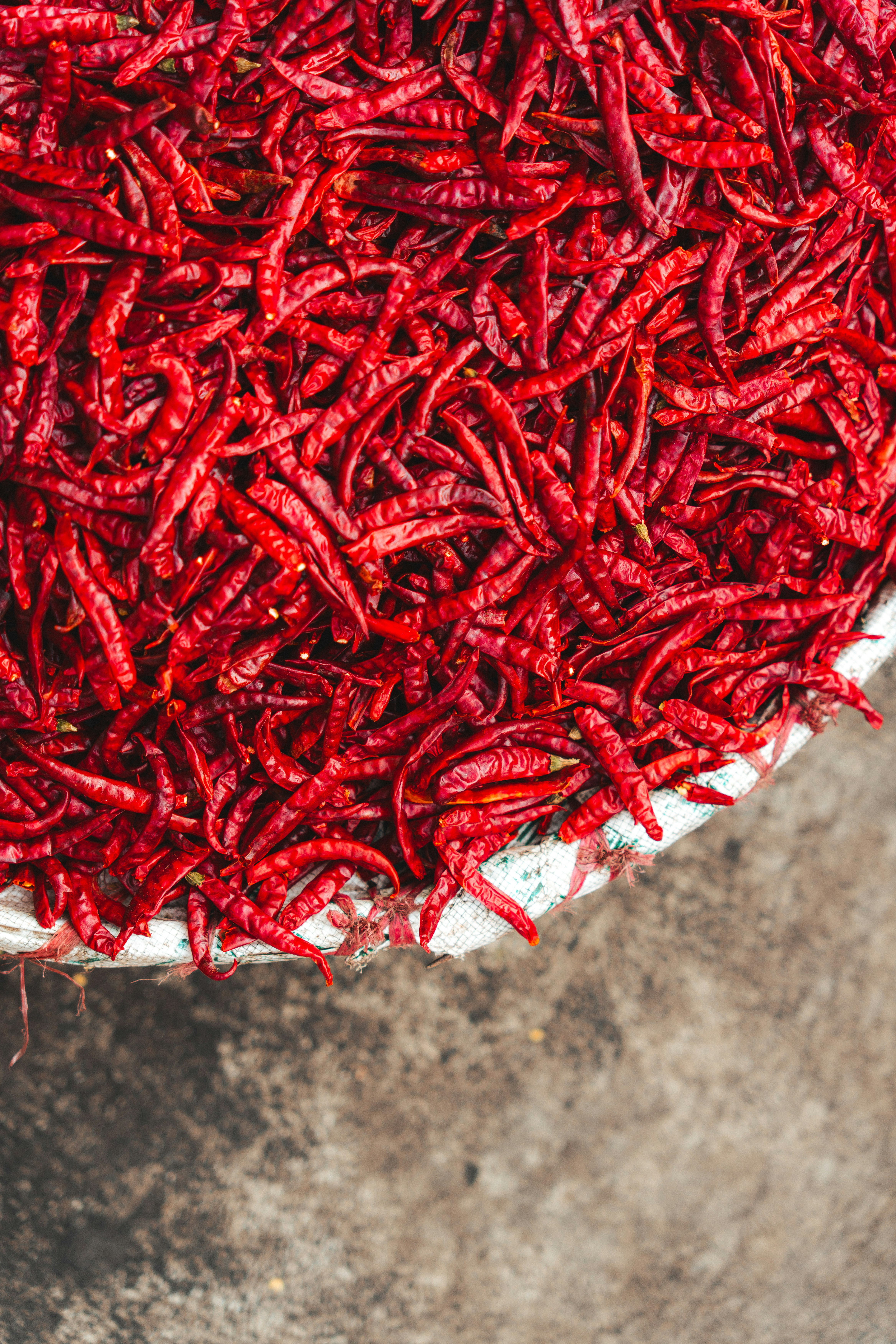 Red Chile Tide on a Textured White Basin