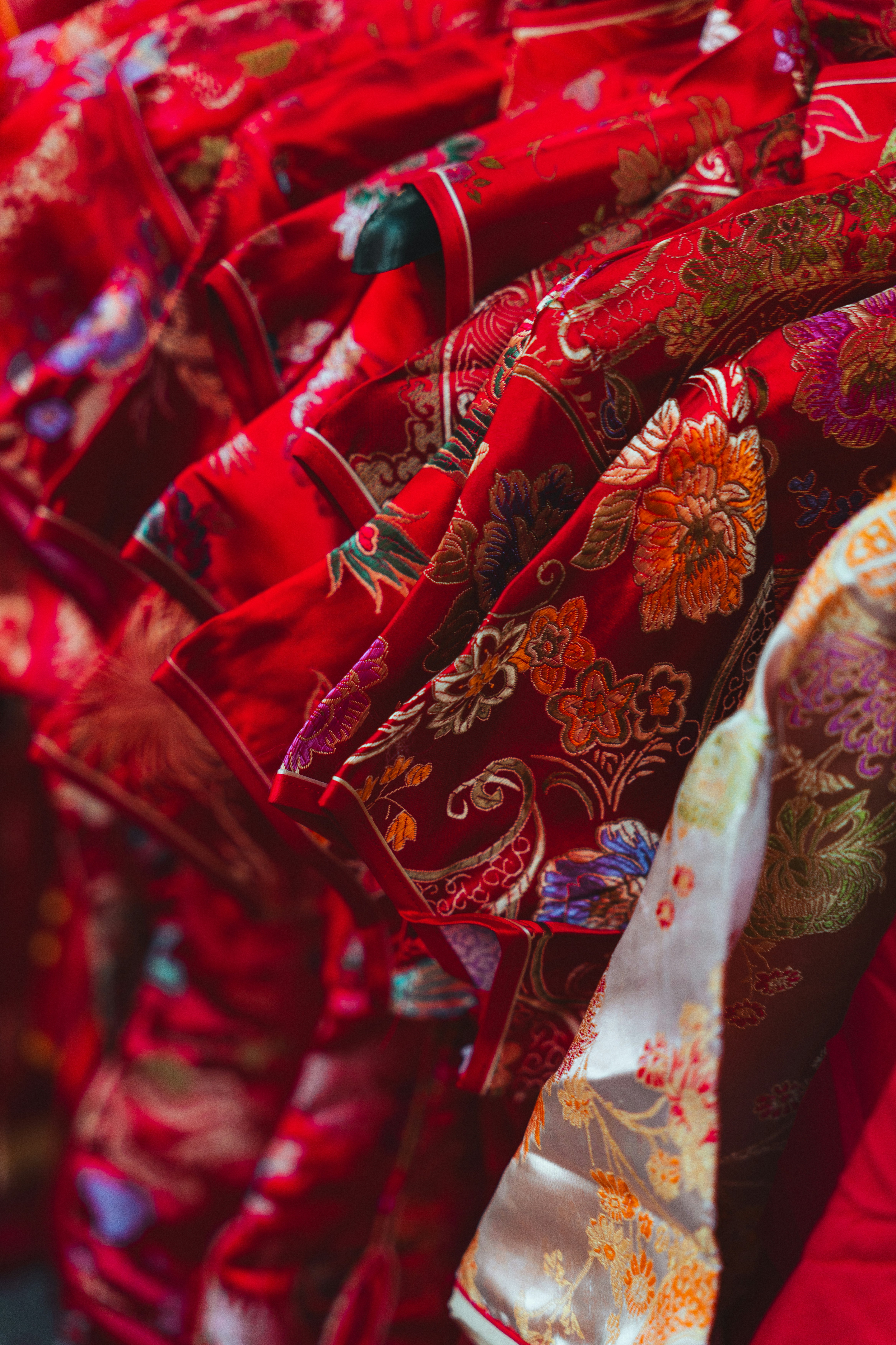 Crimson Blossoms: An Embrace of Elaborate Silk