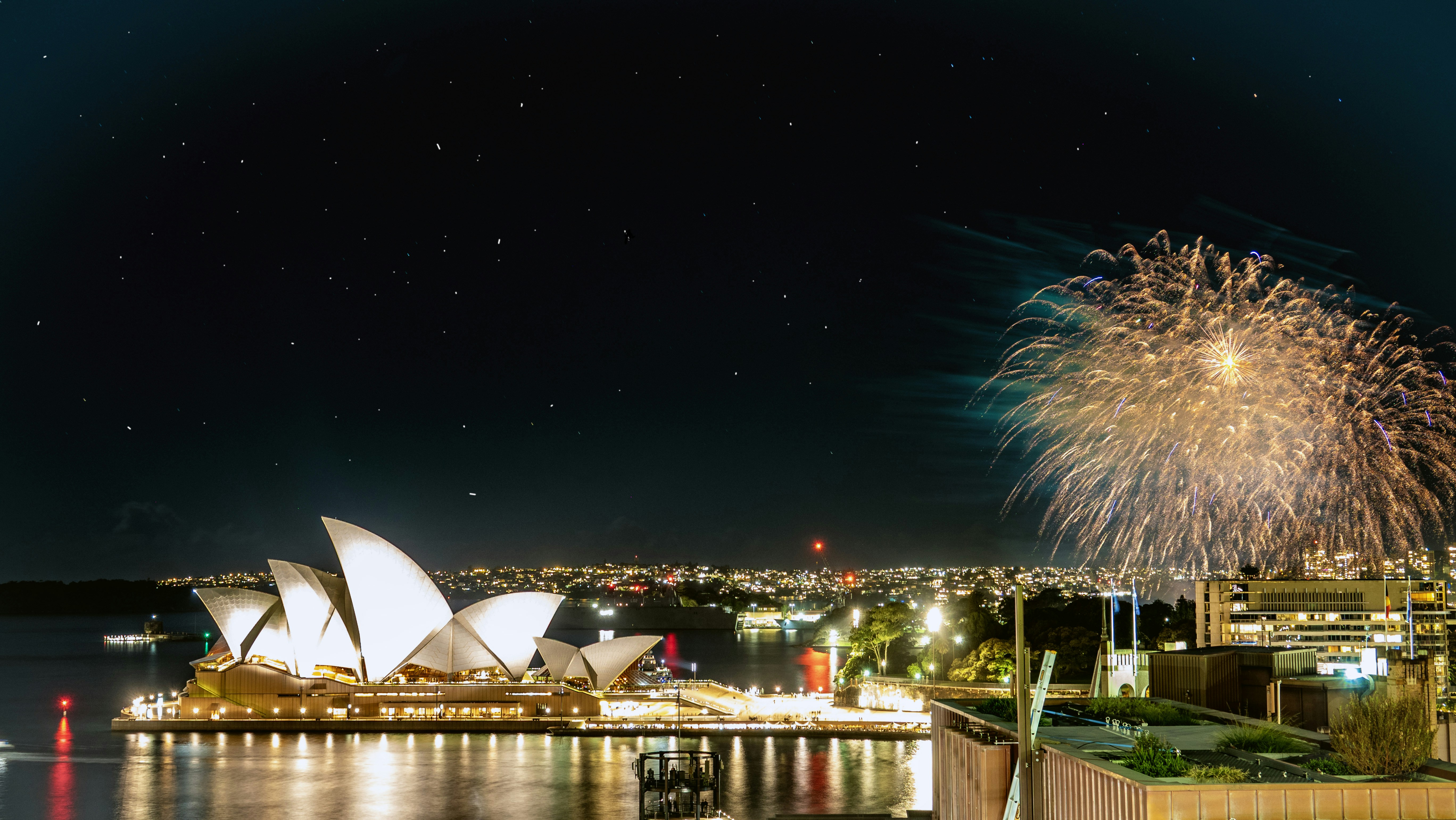 Fireworks over the Harbour Bridge and Opera House