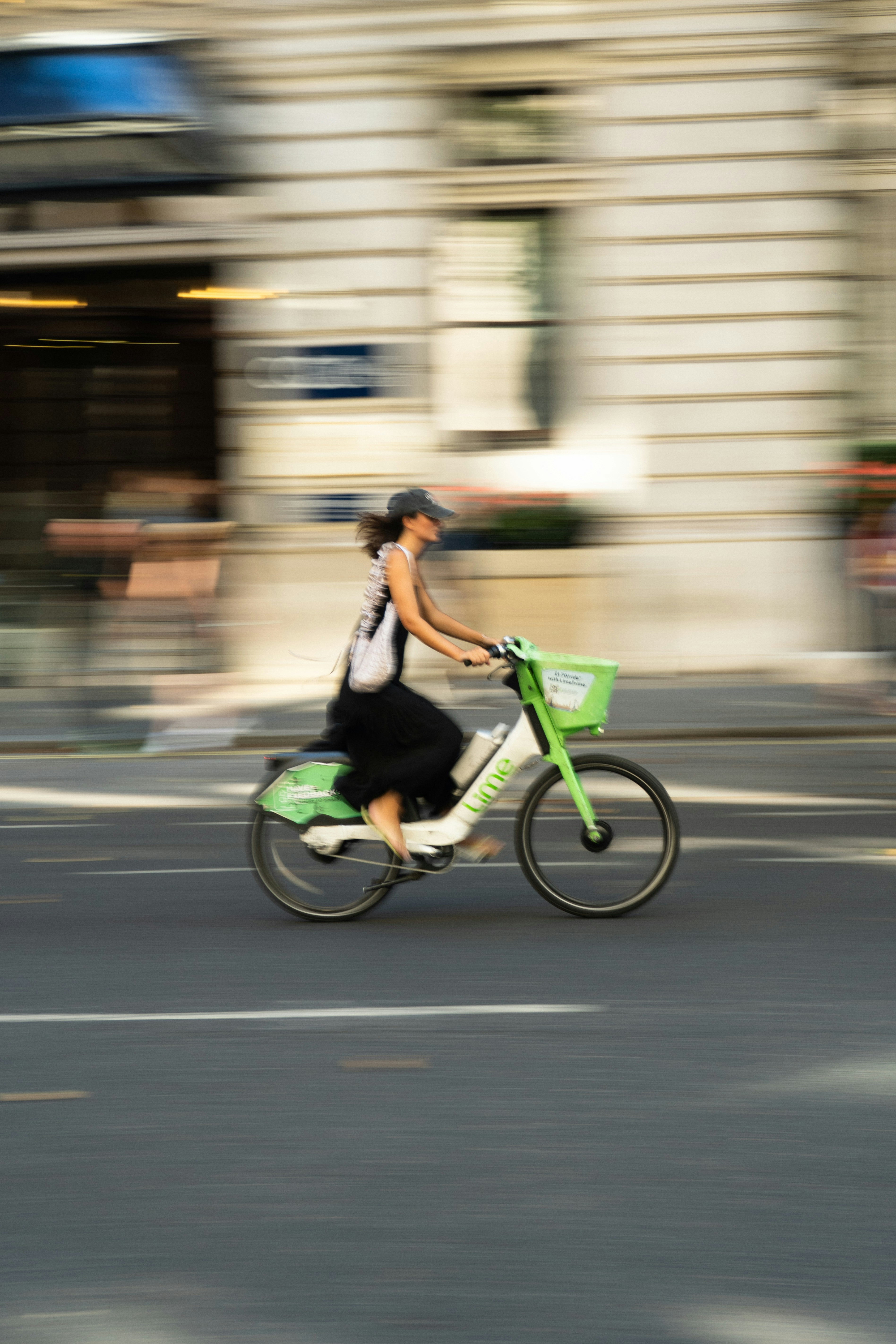 Green Rider in Motion: City Street Blur