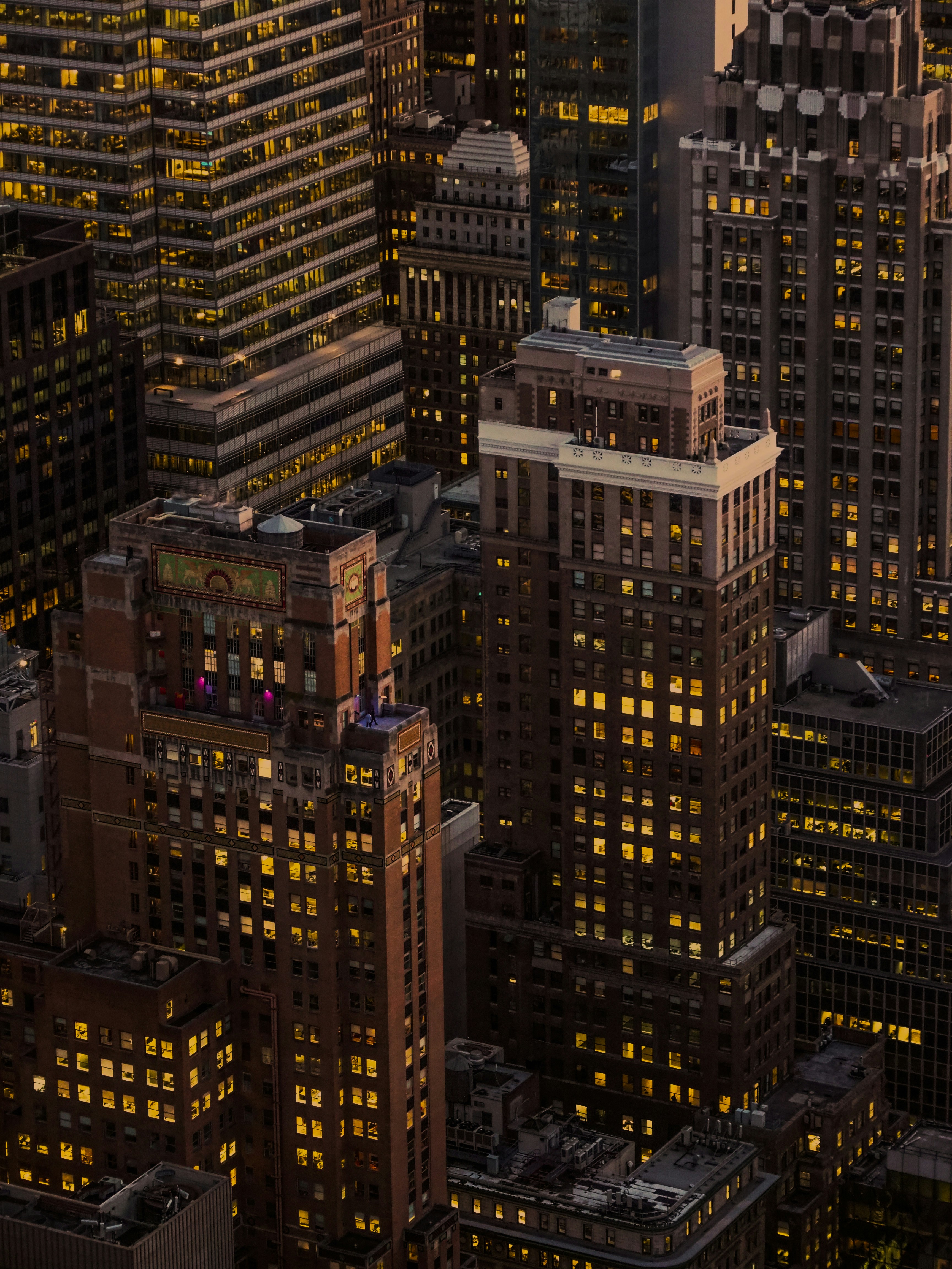 Night Geometry: Warm Windows in a Canopy of Steel