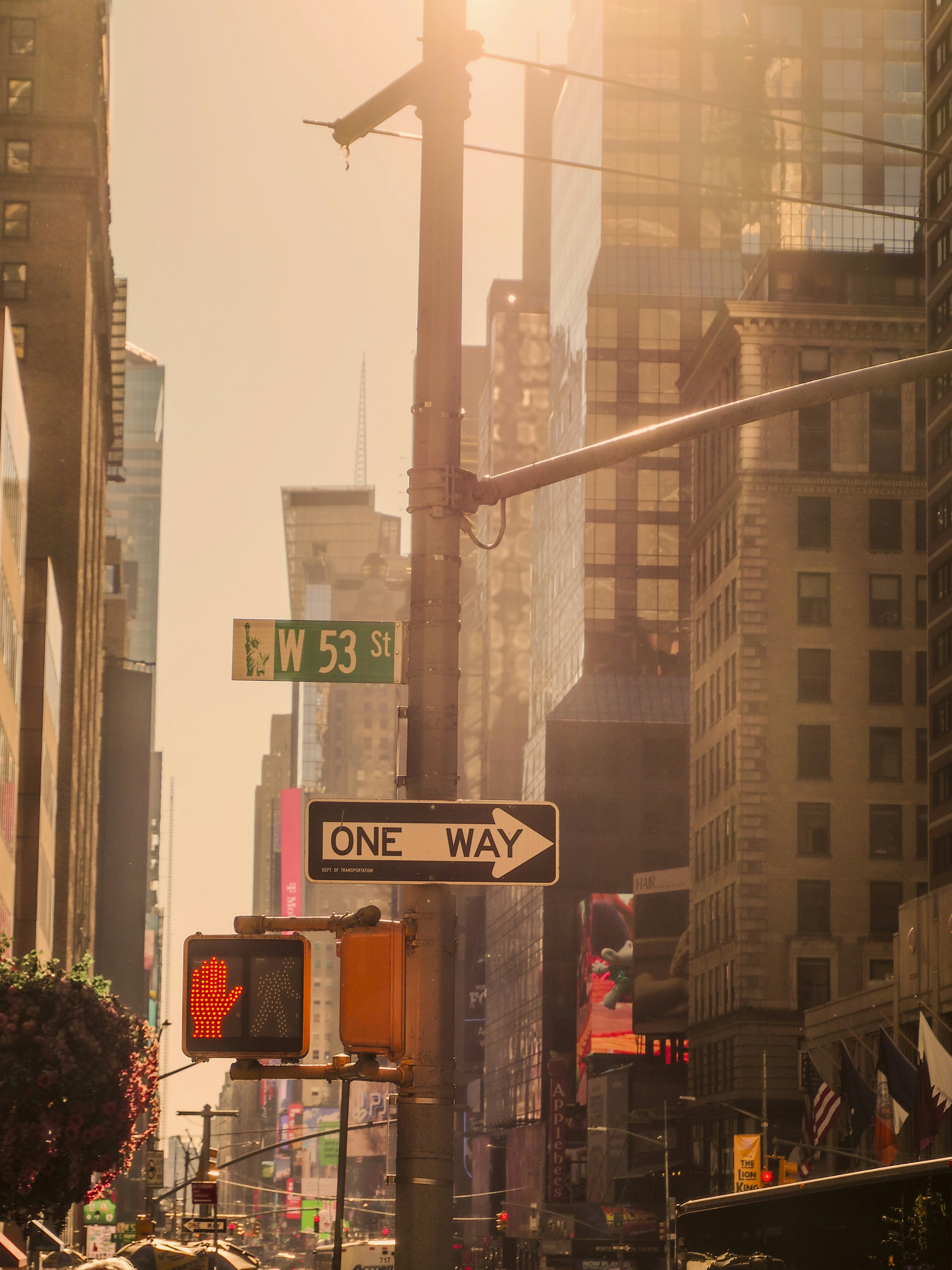 Evening Hurry on 53rd Street: A City in Warm Chlorophyll