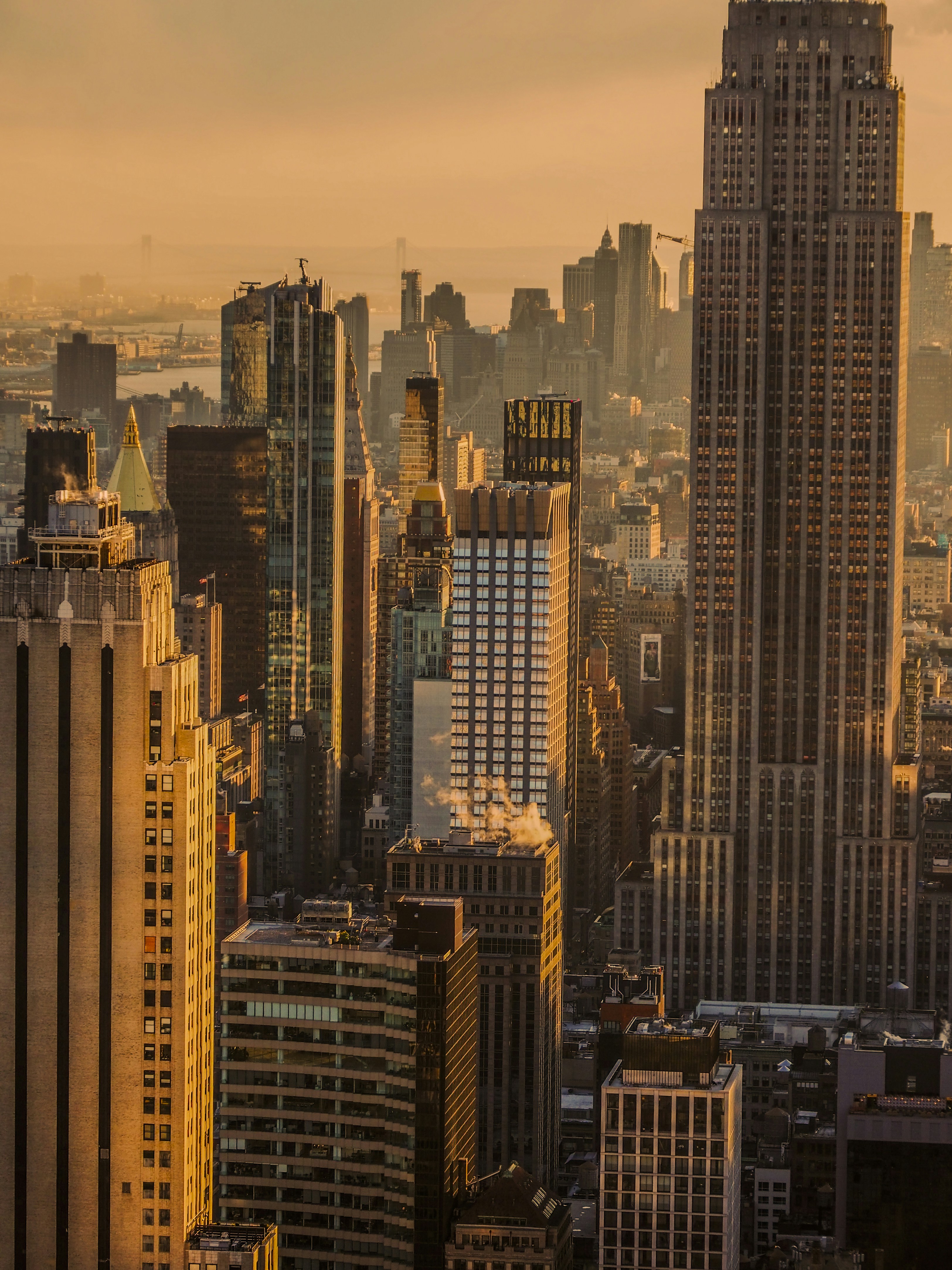 Golden Hour Spires: A Sunlit Cityscape