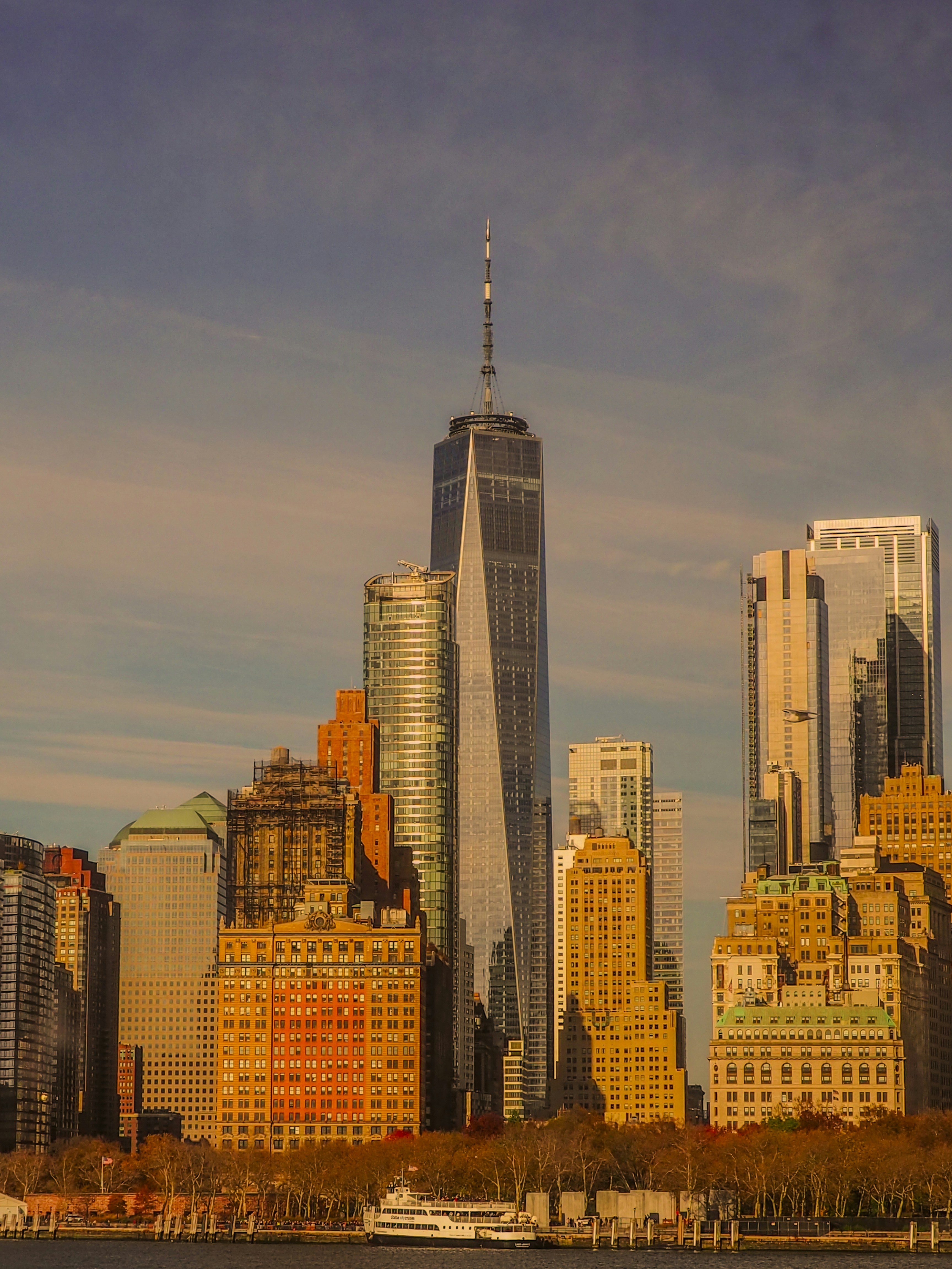 Skyline Sentinel: One World Tower among the Colorful Lower Manhattan