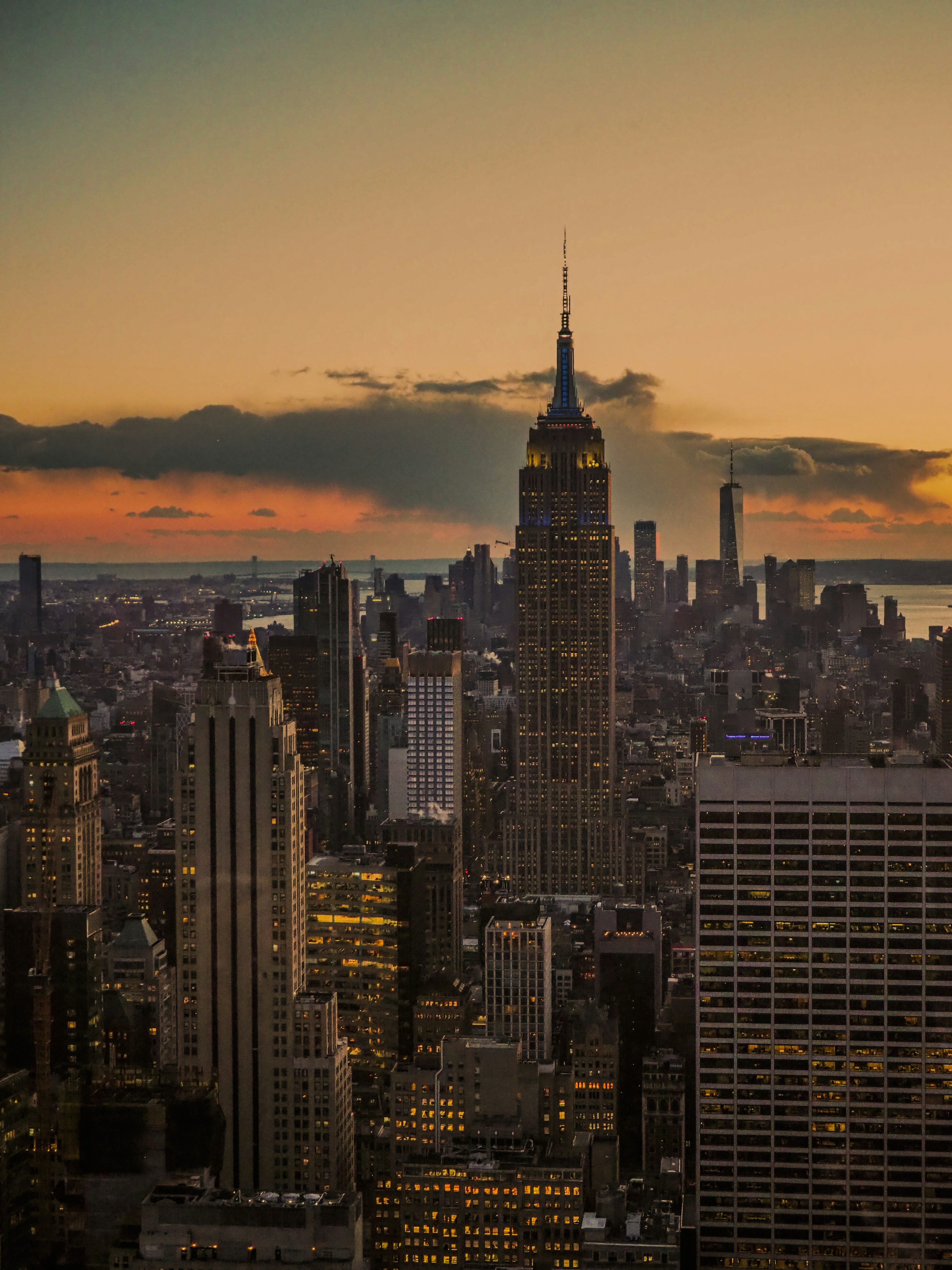 Golden Hour Ascent: Empire State Against a Quiet Sky
