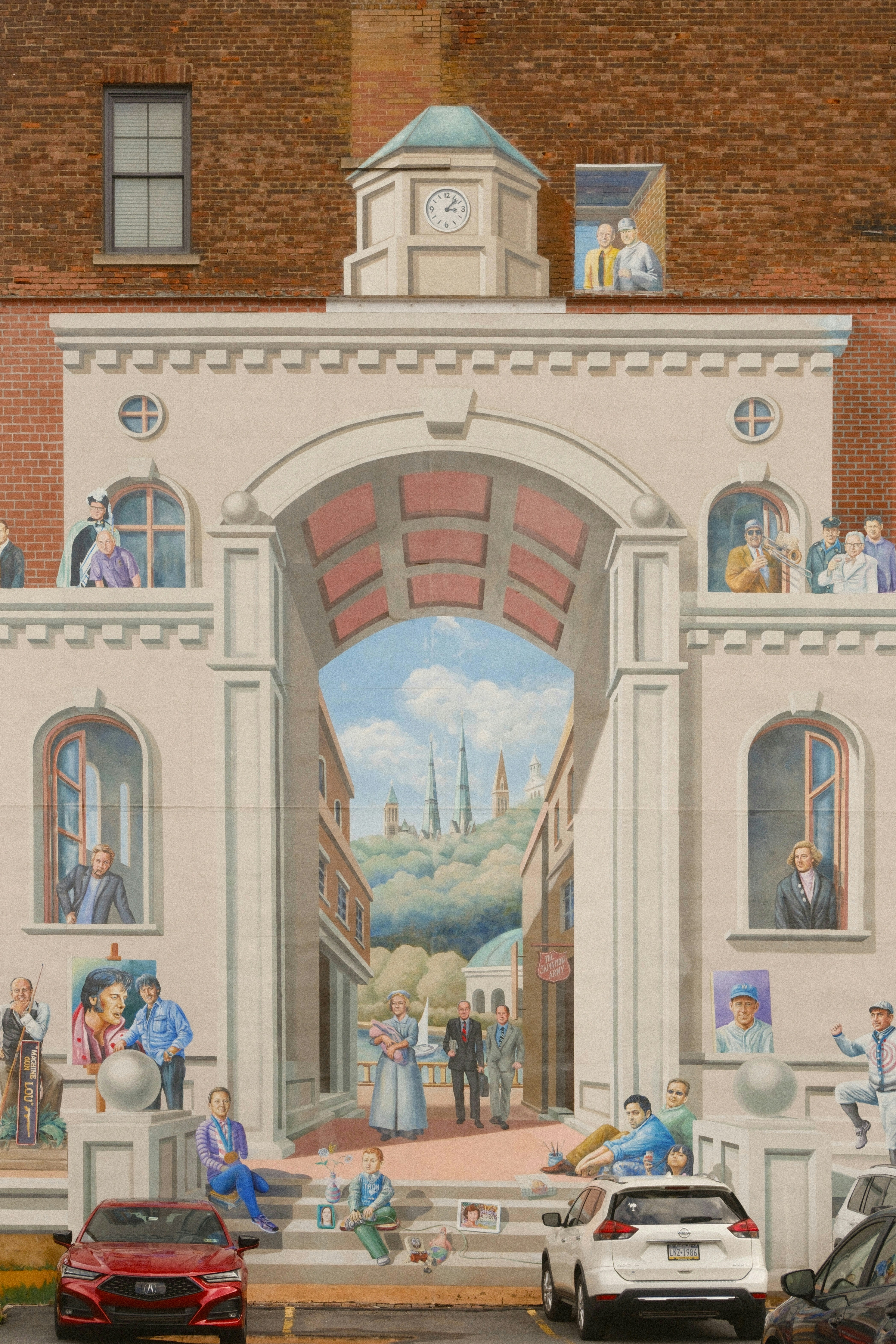 Gateway of Dreams: A Painted Townscape Framed by Arching Street