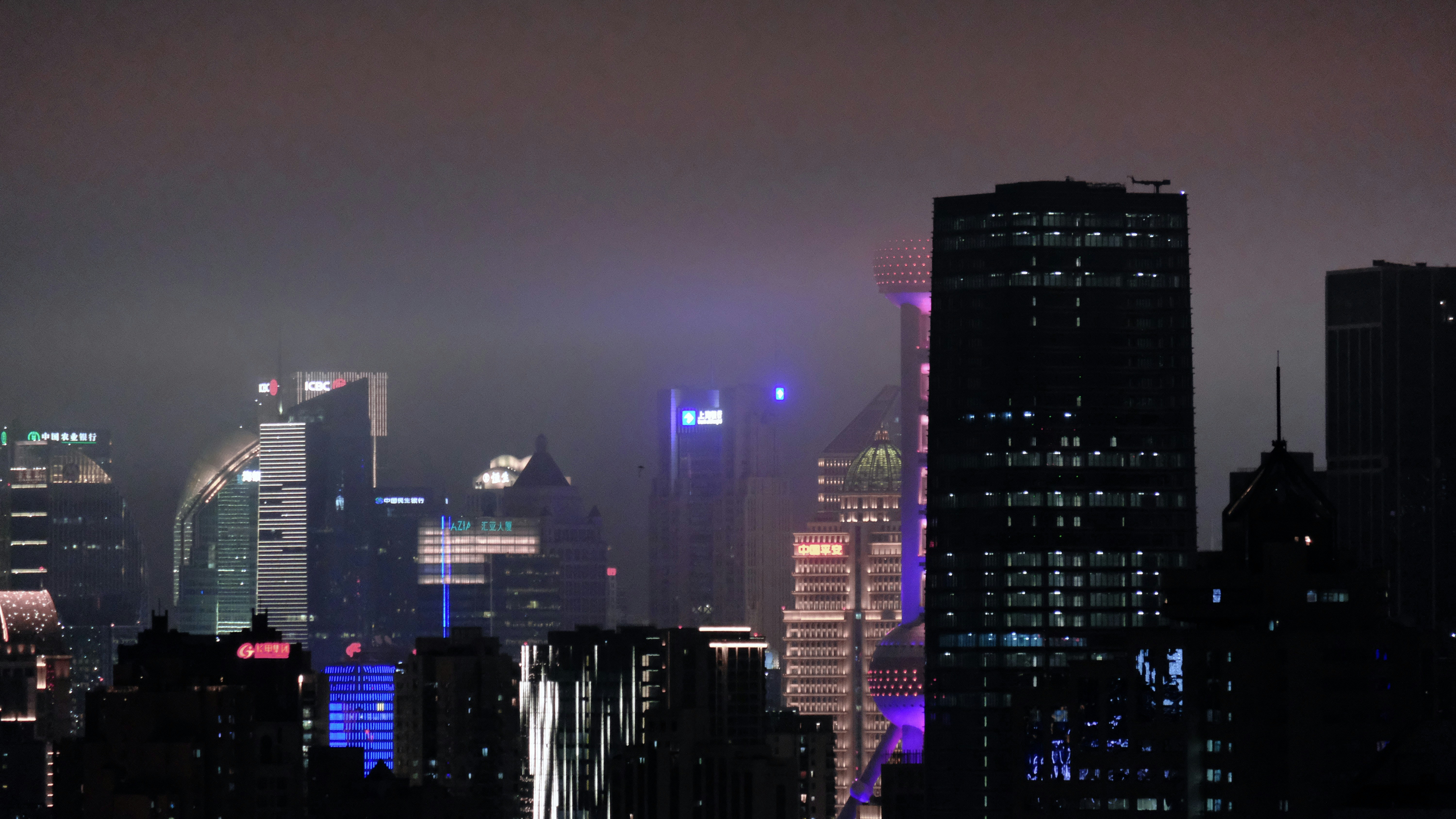Neon Mist Over a Quiet City