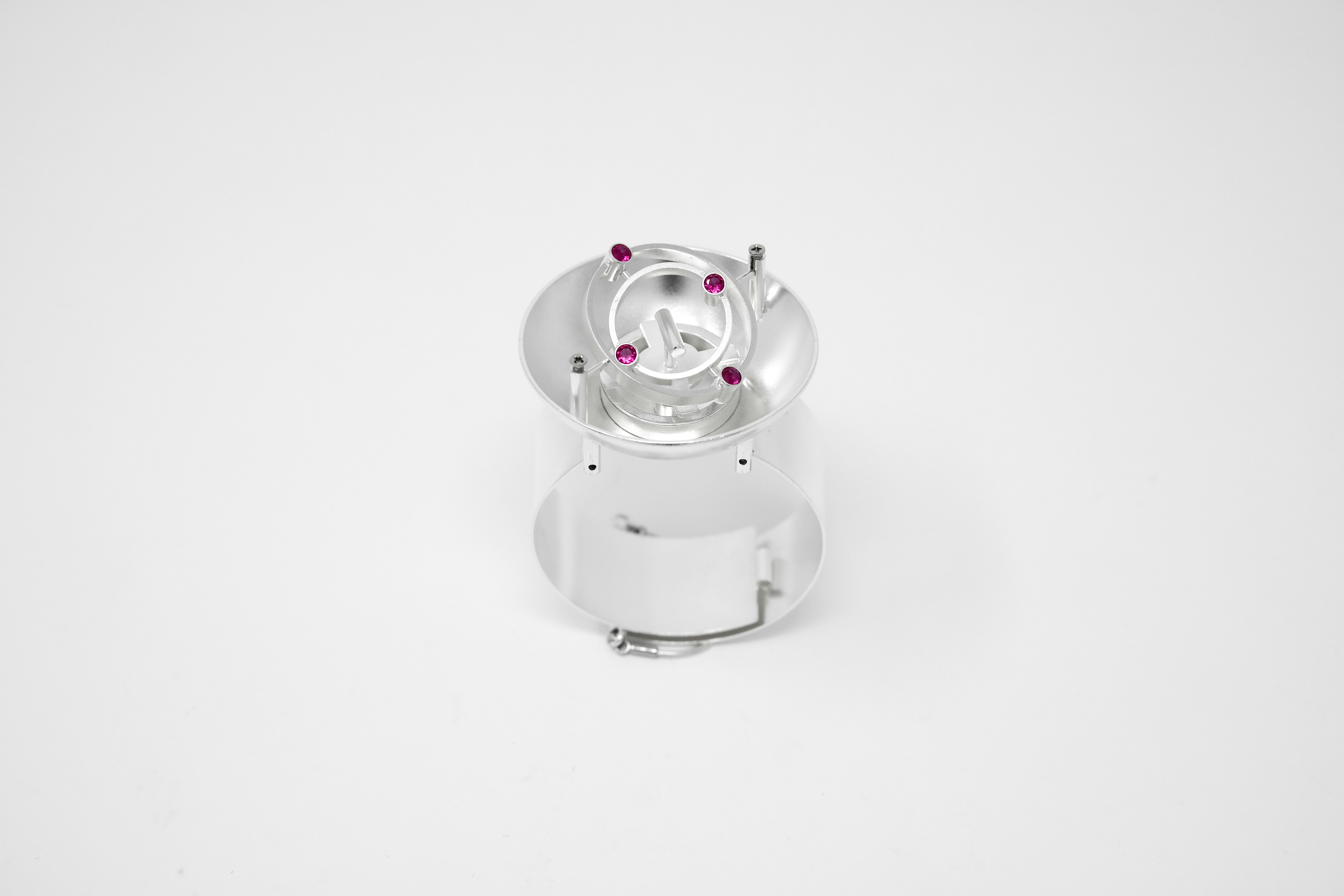 Minimalist Precision: Anodized Core on White