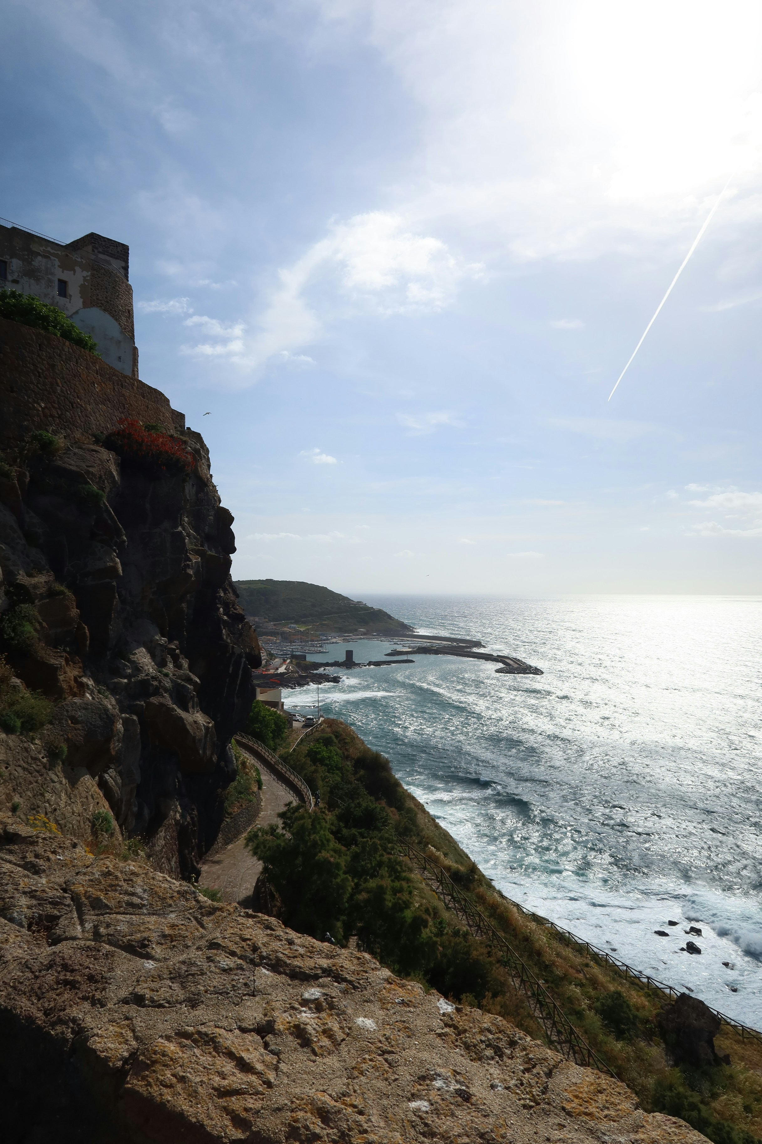 Clifftop Walk Along the Sunlit Sea