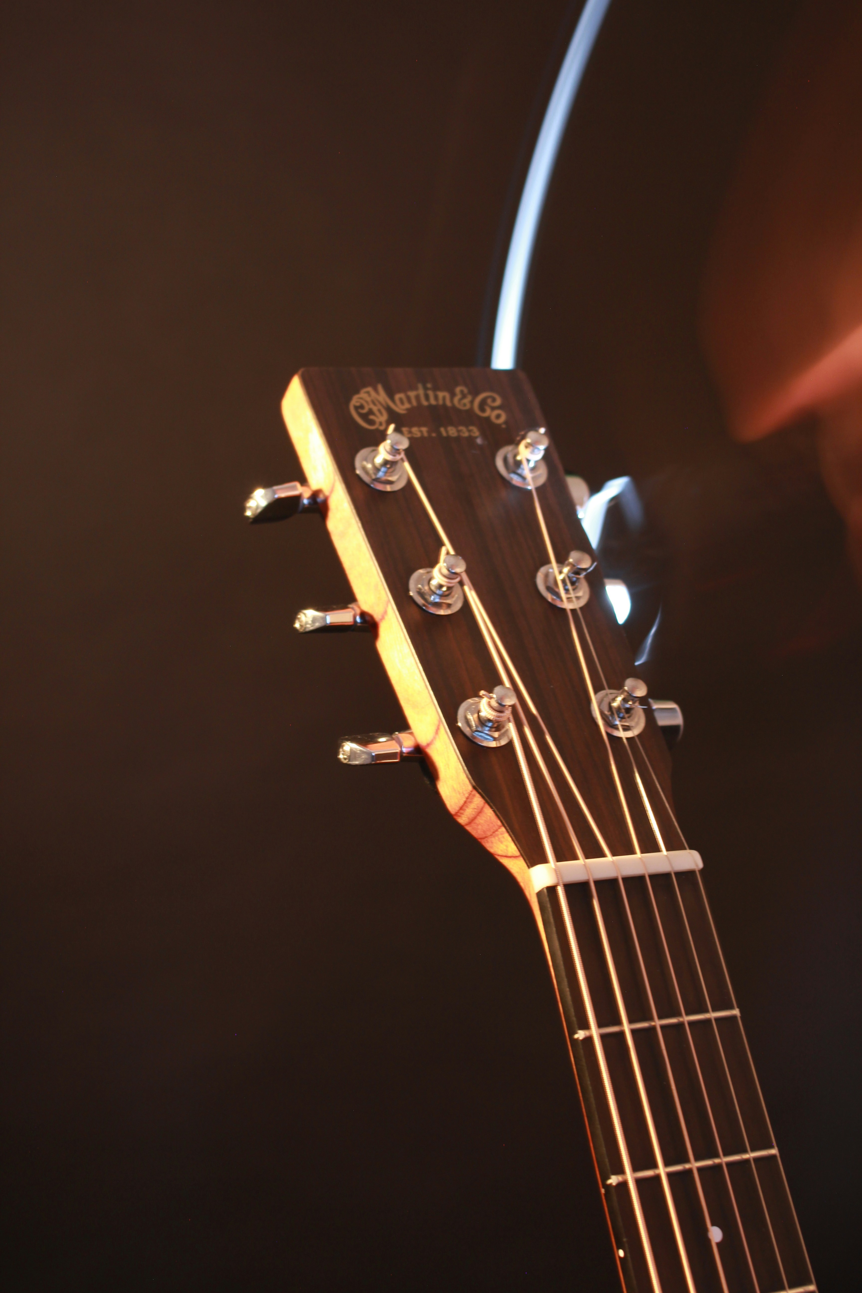 Guitar Headstock in Soft Spotlight