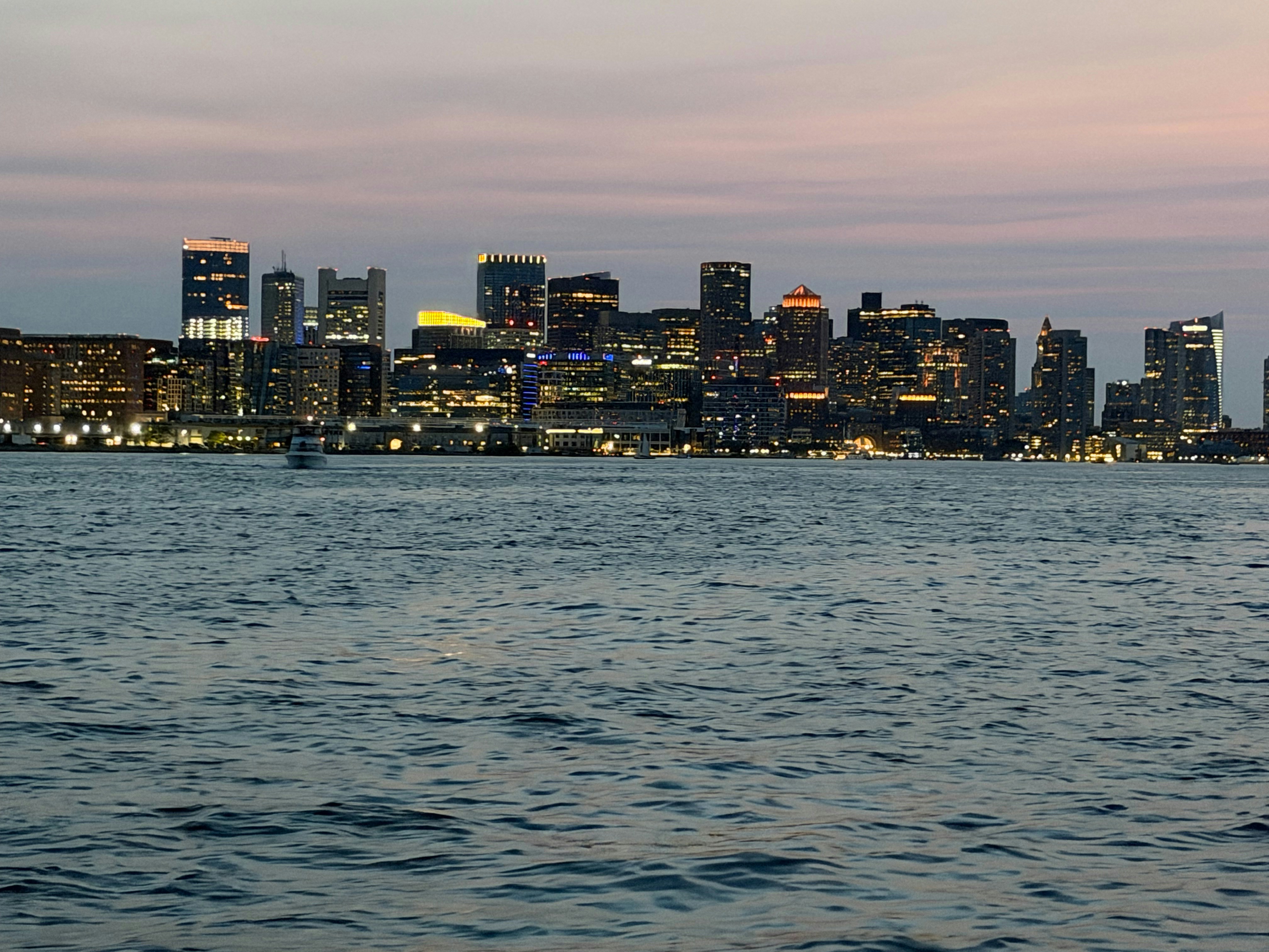 City Lights Across the Water: A Quiet Dusk Reverie