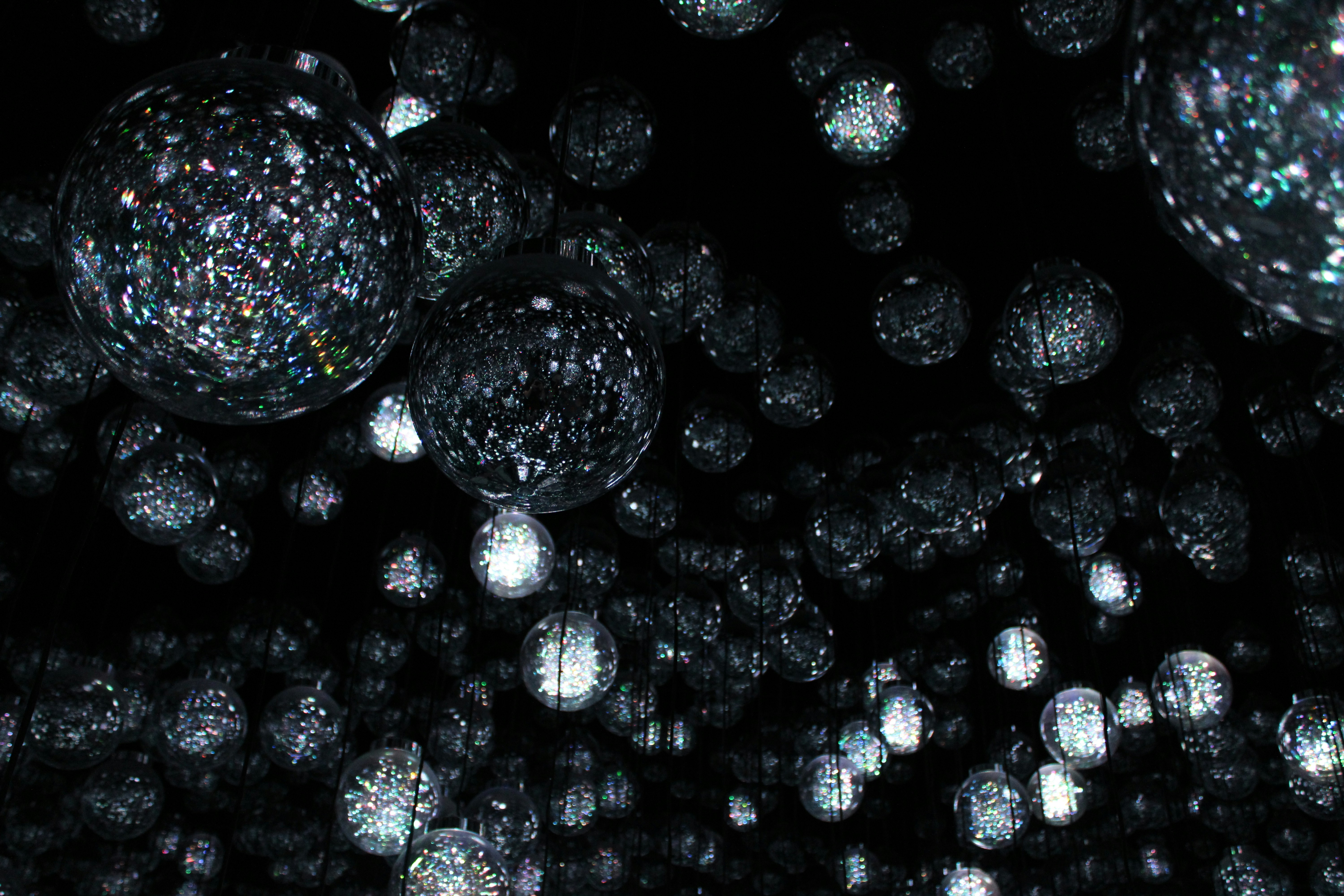 Midnight Orbs: A Field of Shimmering Spheres