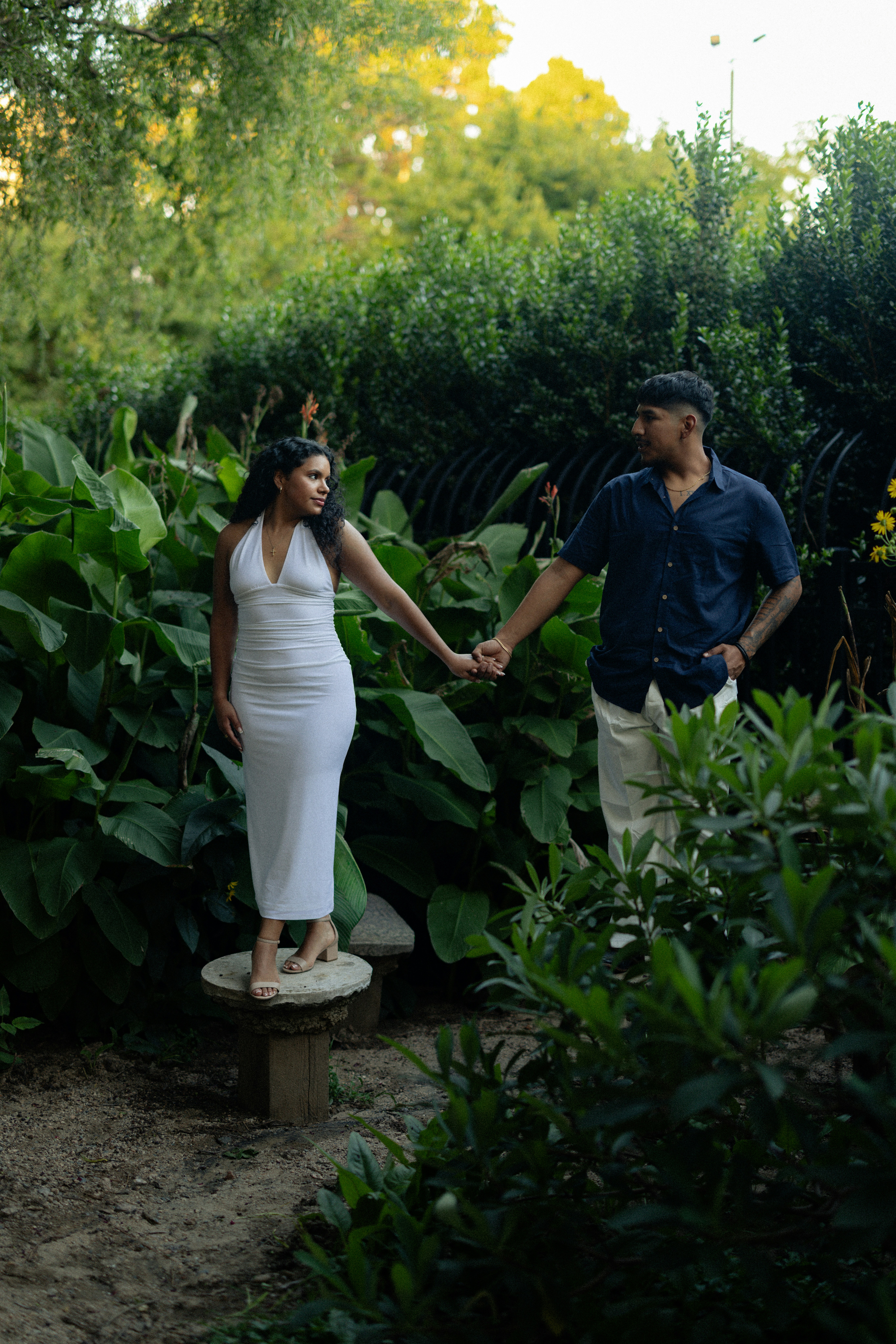 Holding Hands in the Garden Light