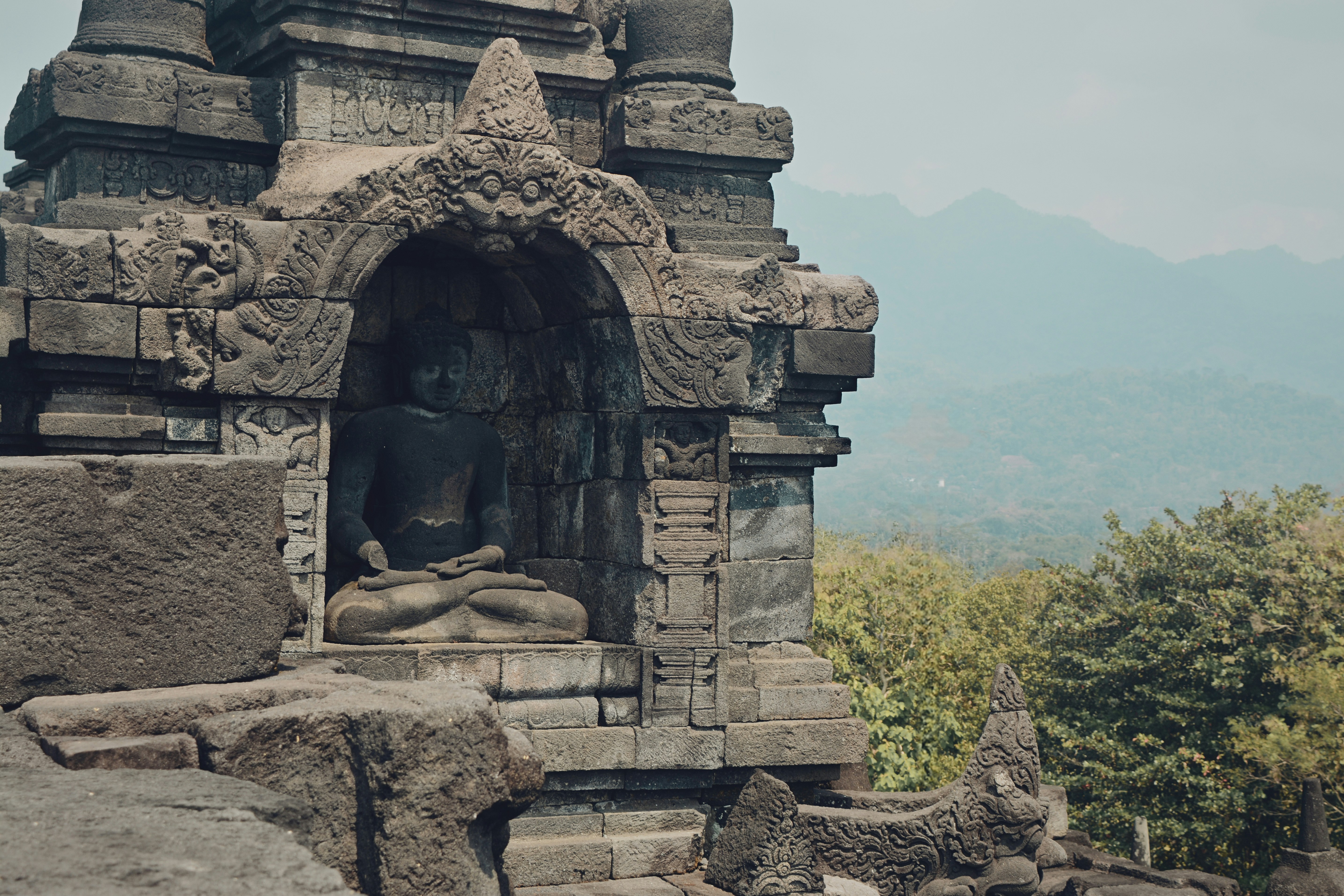 Stone Buddha Niche: Ancient Temple Carved in Quiet Summit Vista