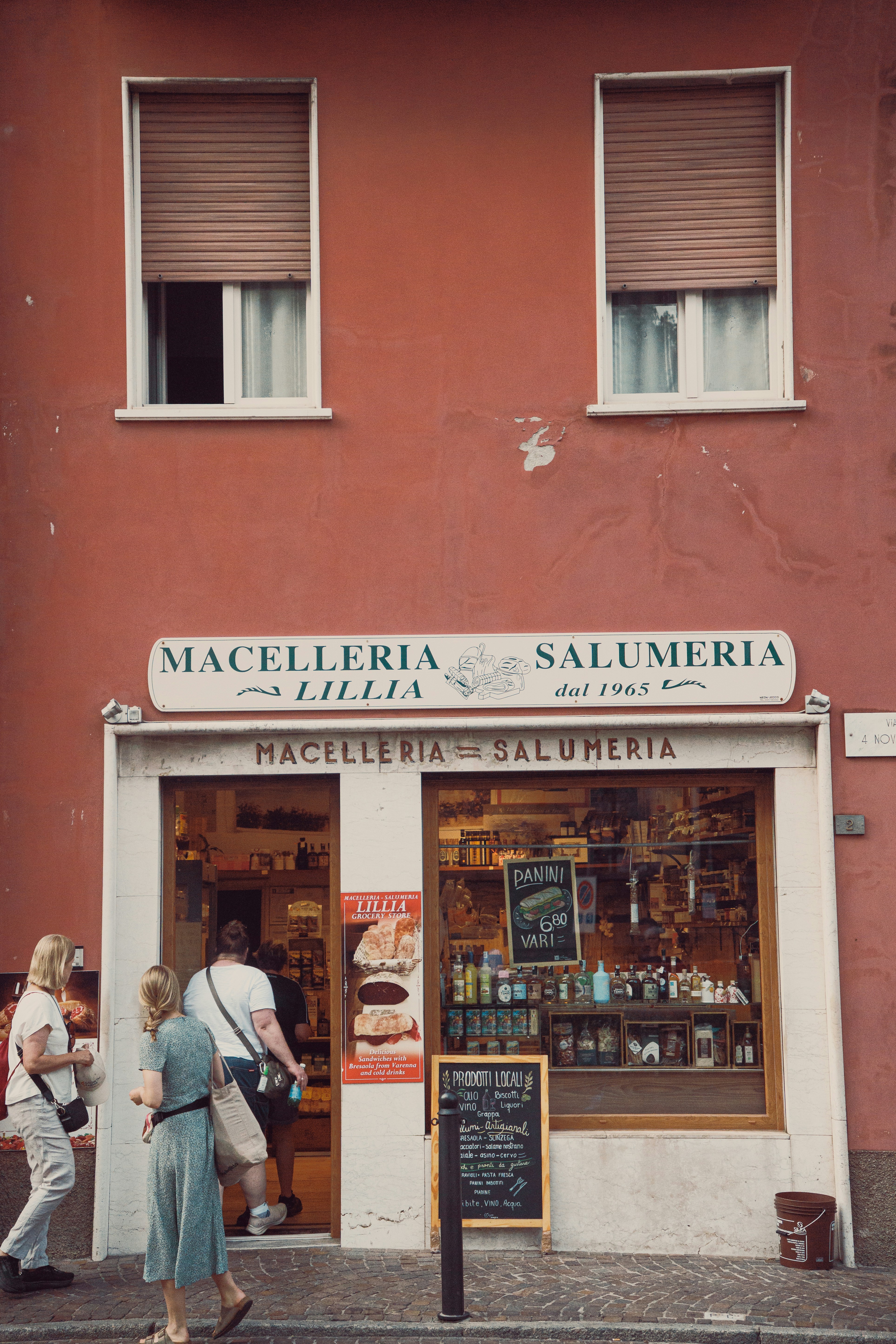 Warm Italian Butcher and Deli Behind a Red Facade