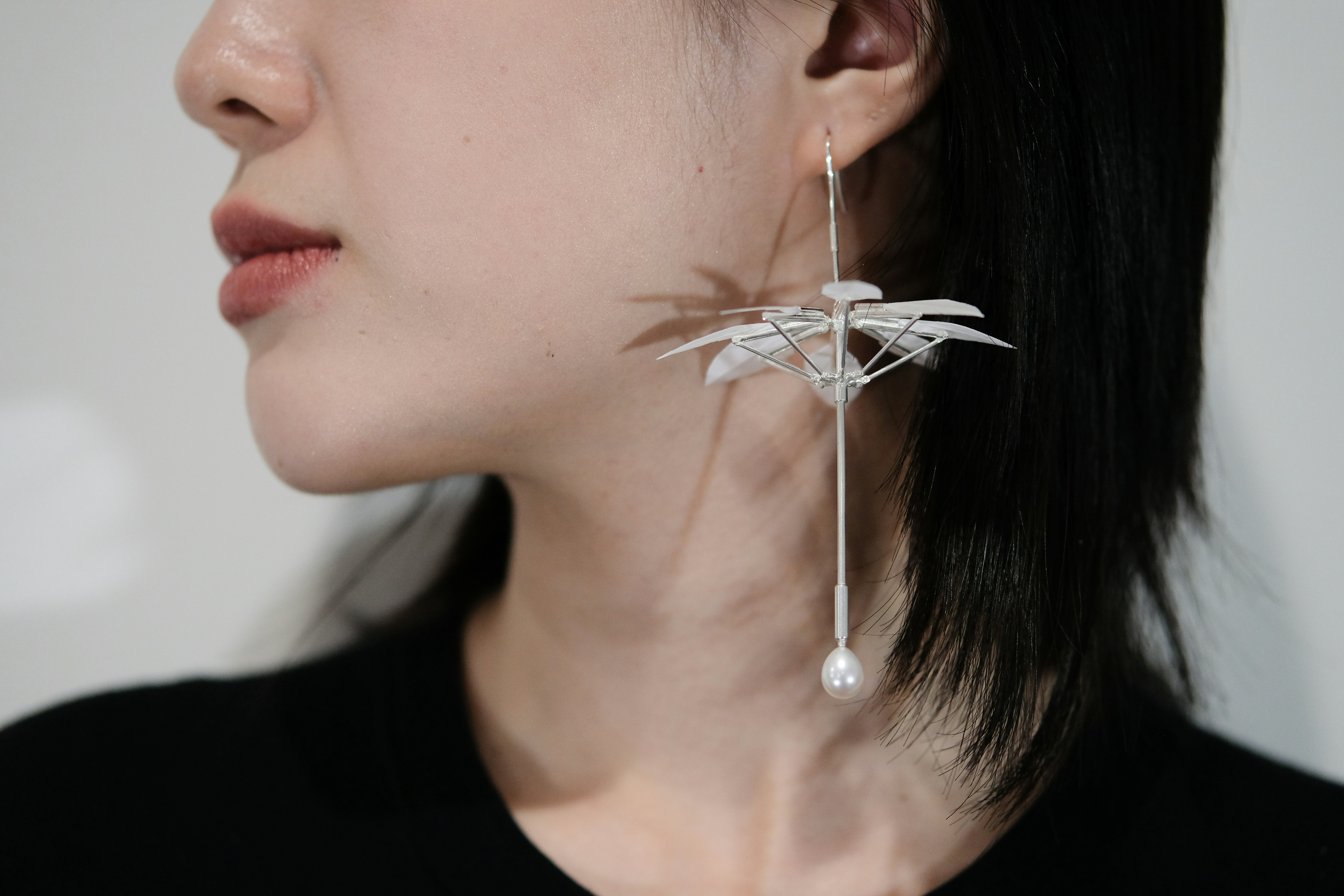Minimalist Earring in Mono Portrait