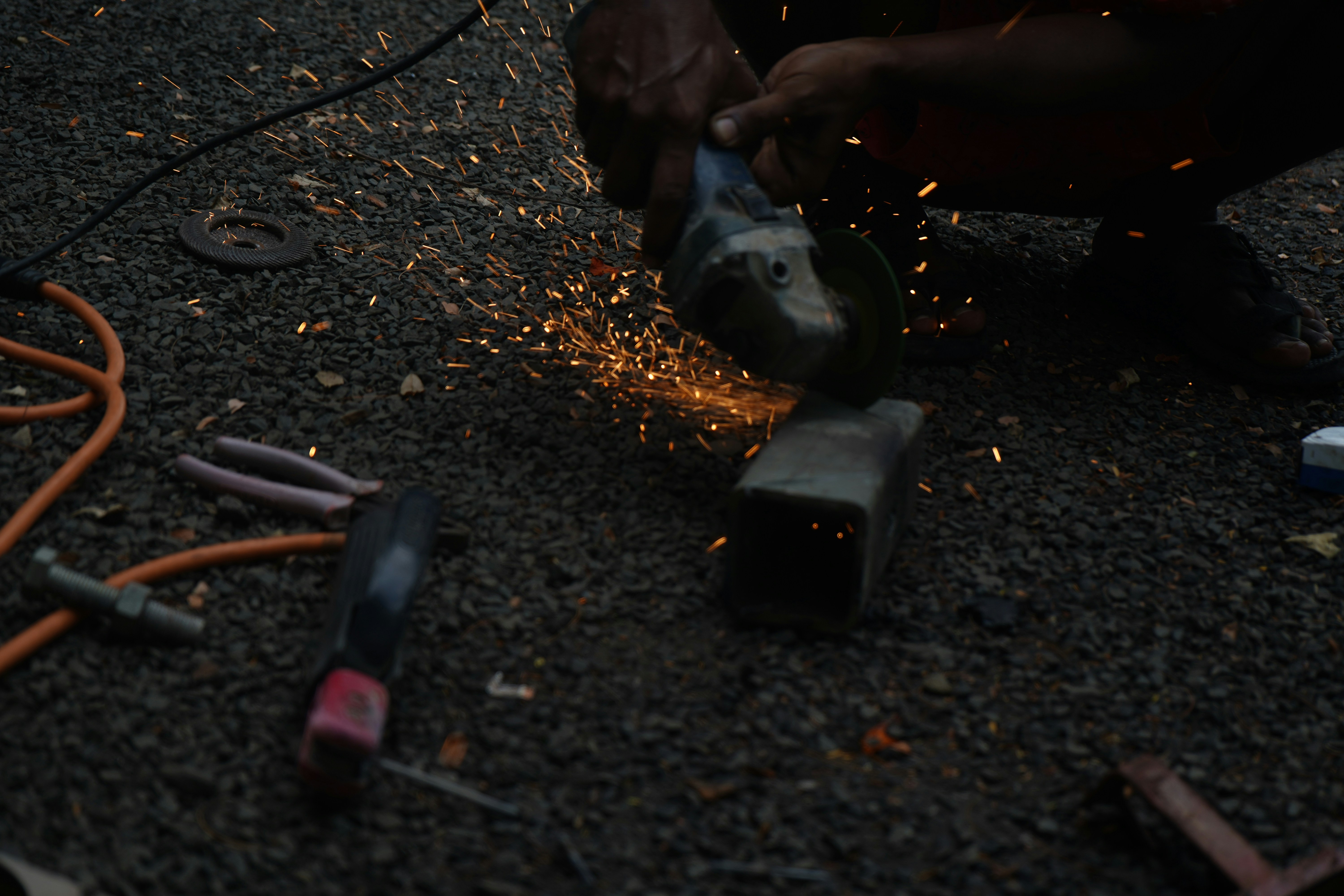 Sparks in the Workshop: Grinding Through the Dark