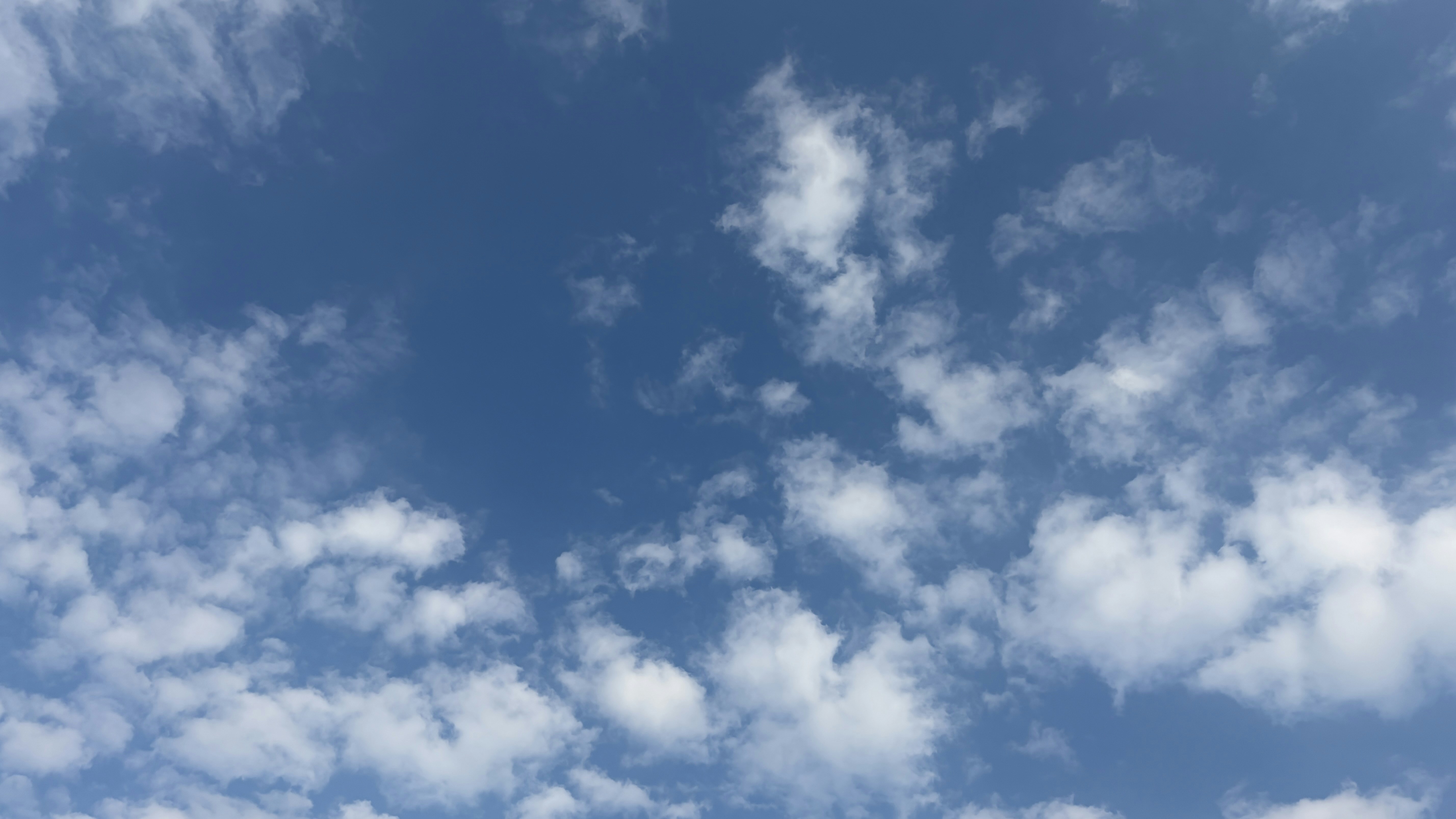 Azure Canopy: A Quiet Sky Speckled with Clouds