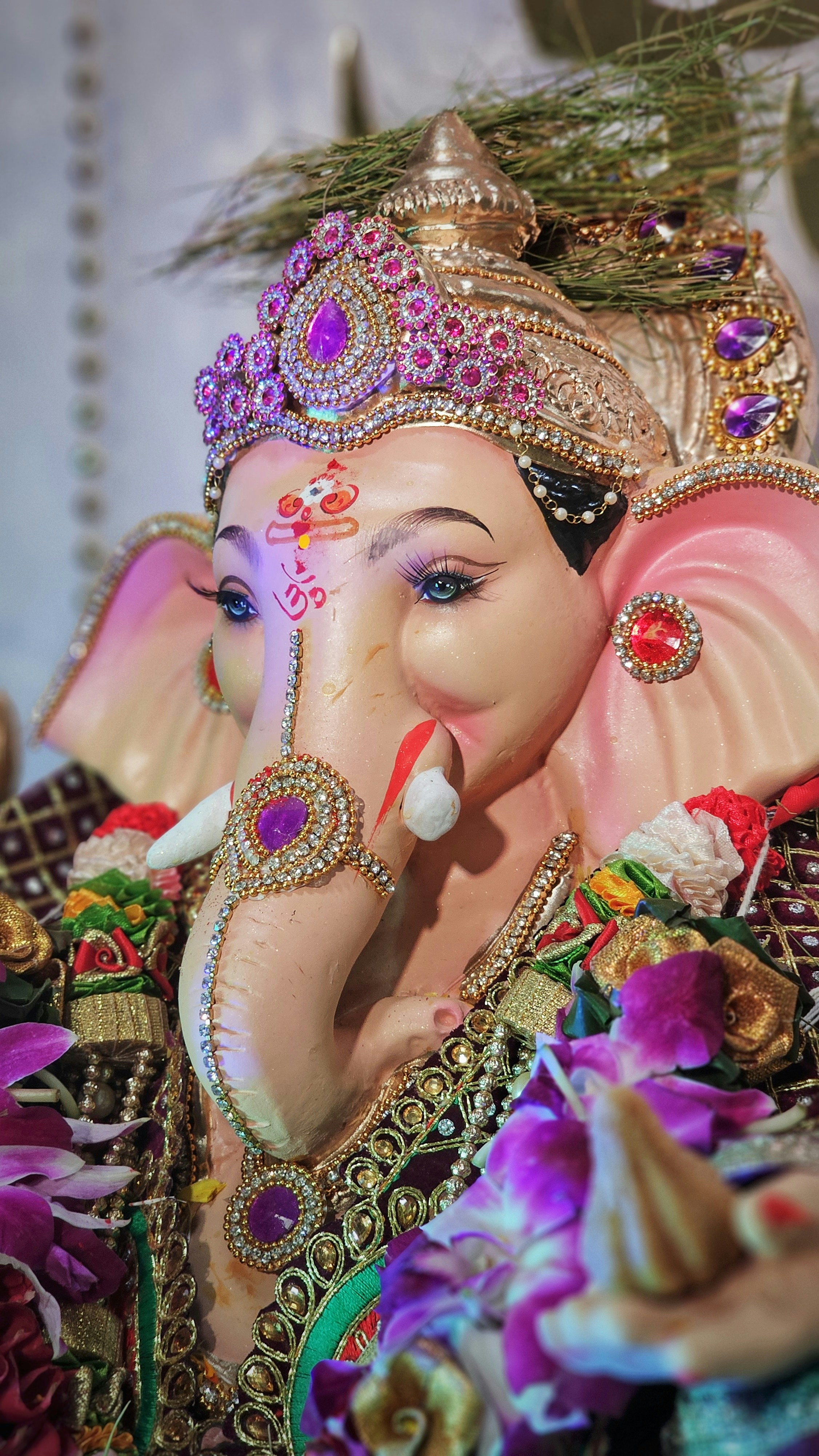 Divine Ornament: The Elephant Goddess Adorned in Gemstone Regalery