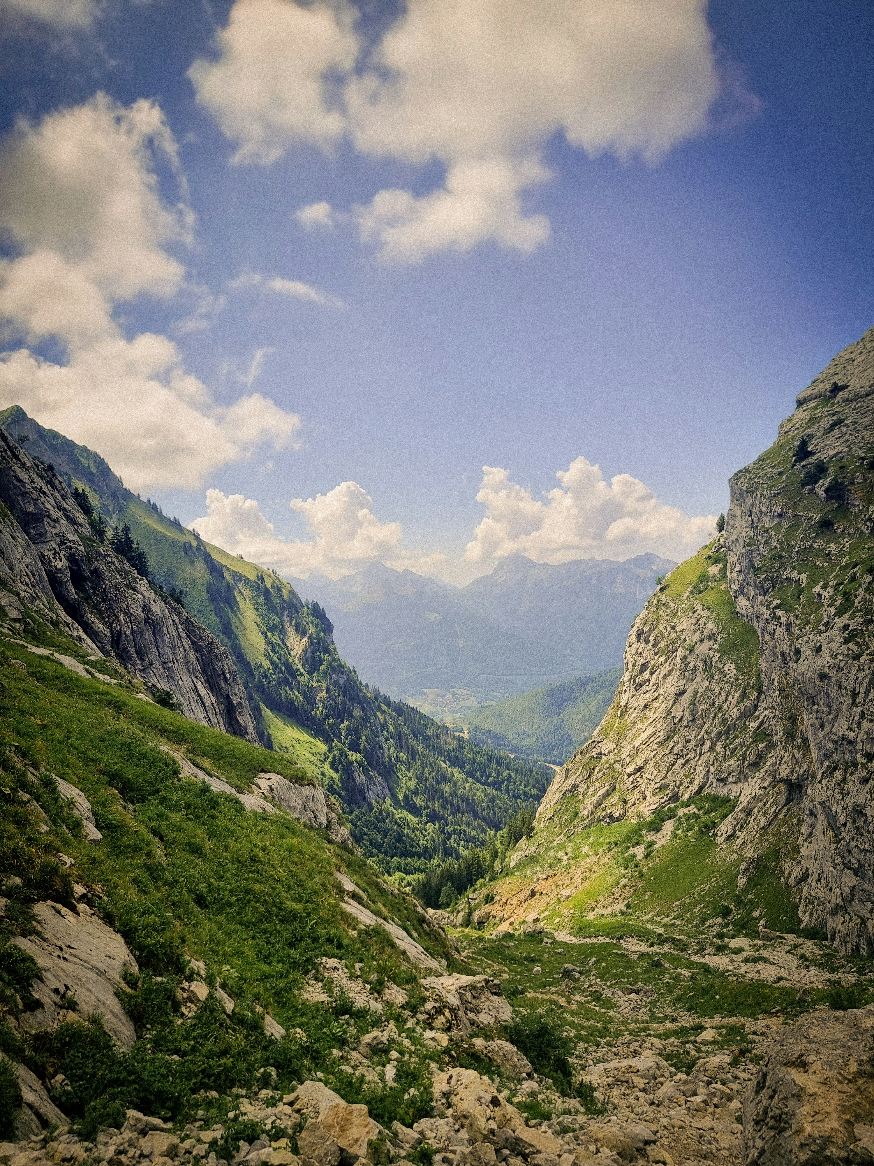 High Alpine Passage: Valley Lead with Rugged Peaks