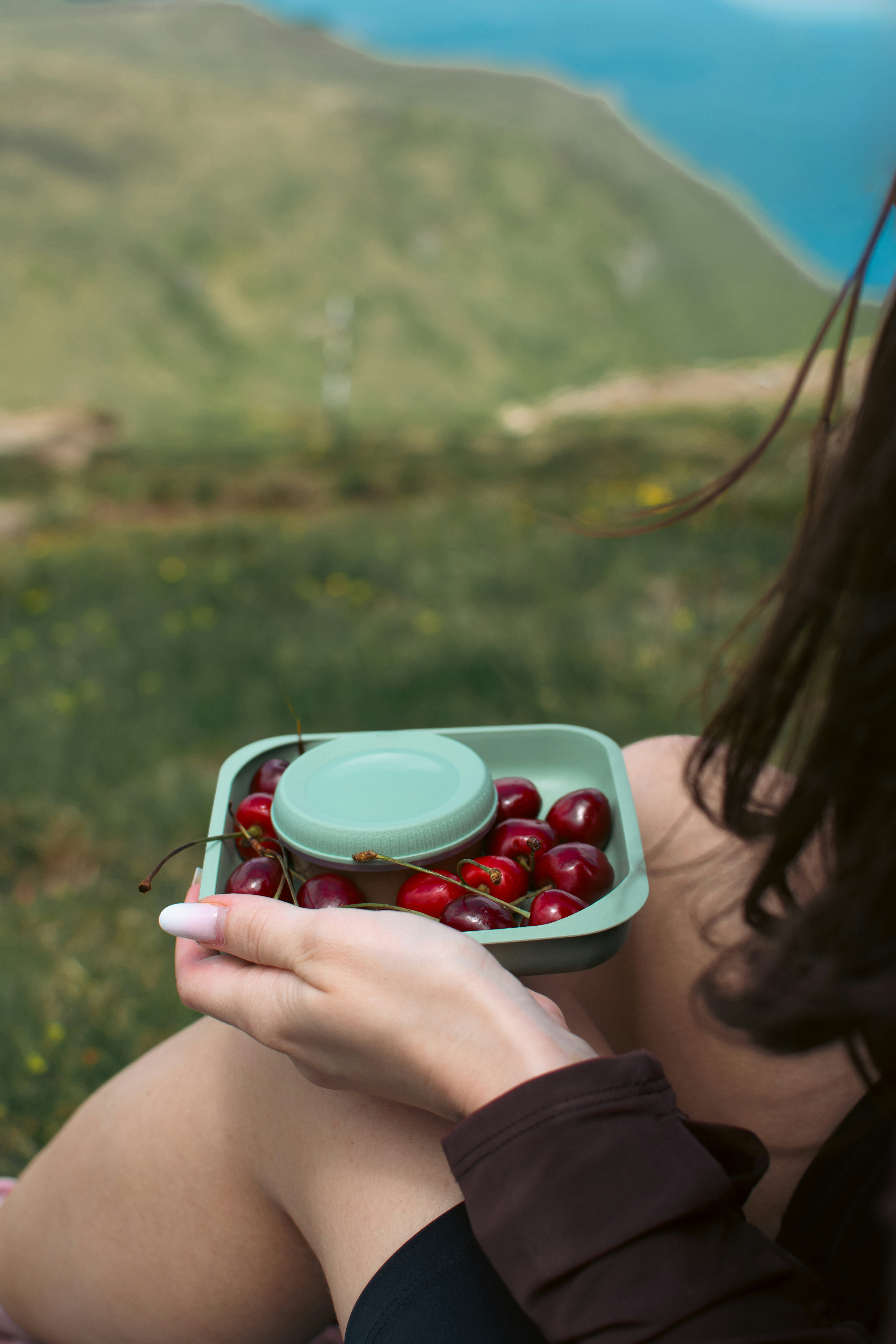 Cherry Red Corner: A Mouthful of Color in a Glass-Bit Landscape