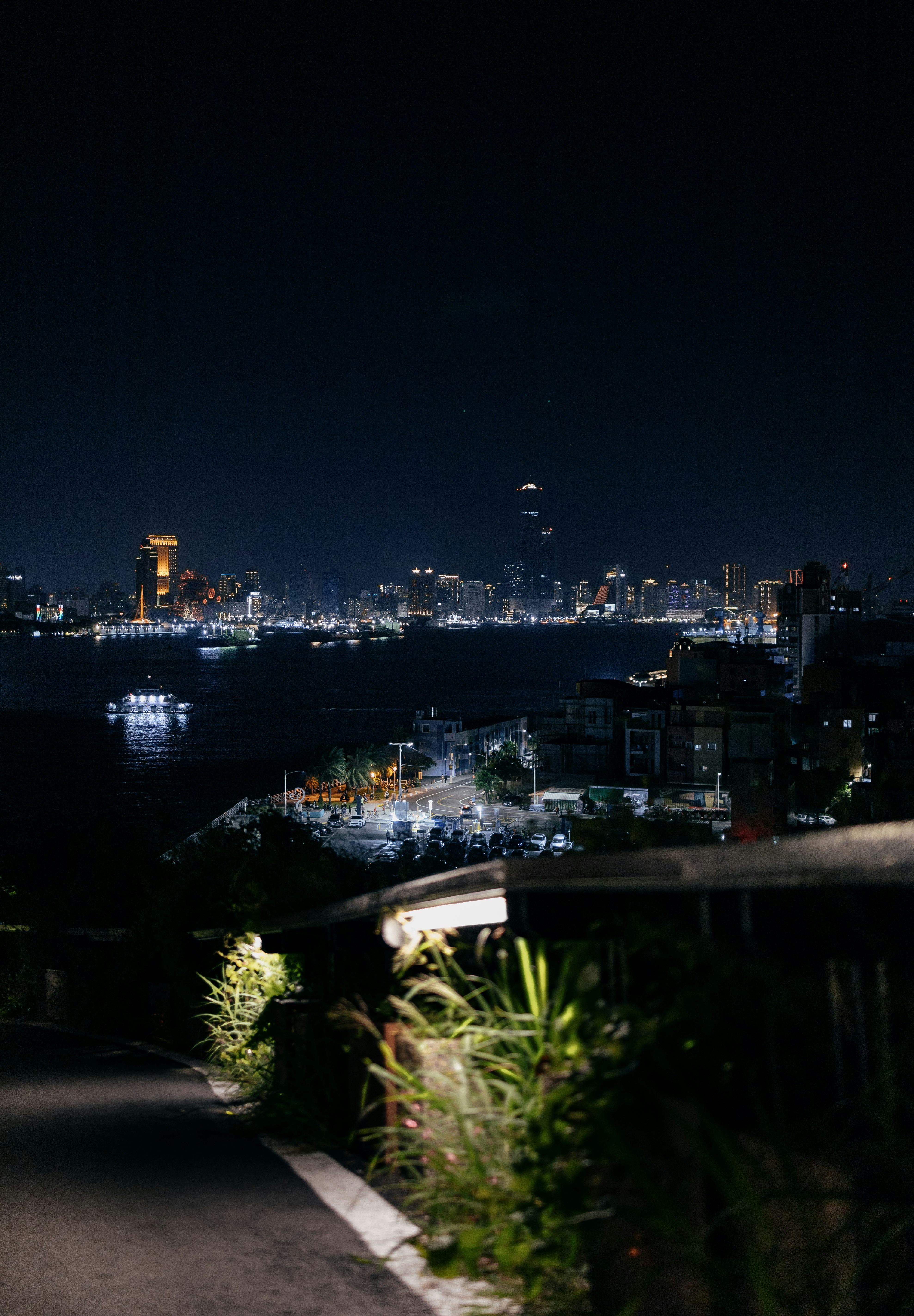 Night Harbor Lights: A Quiet Climb Toward the City
