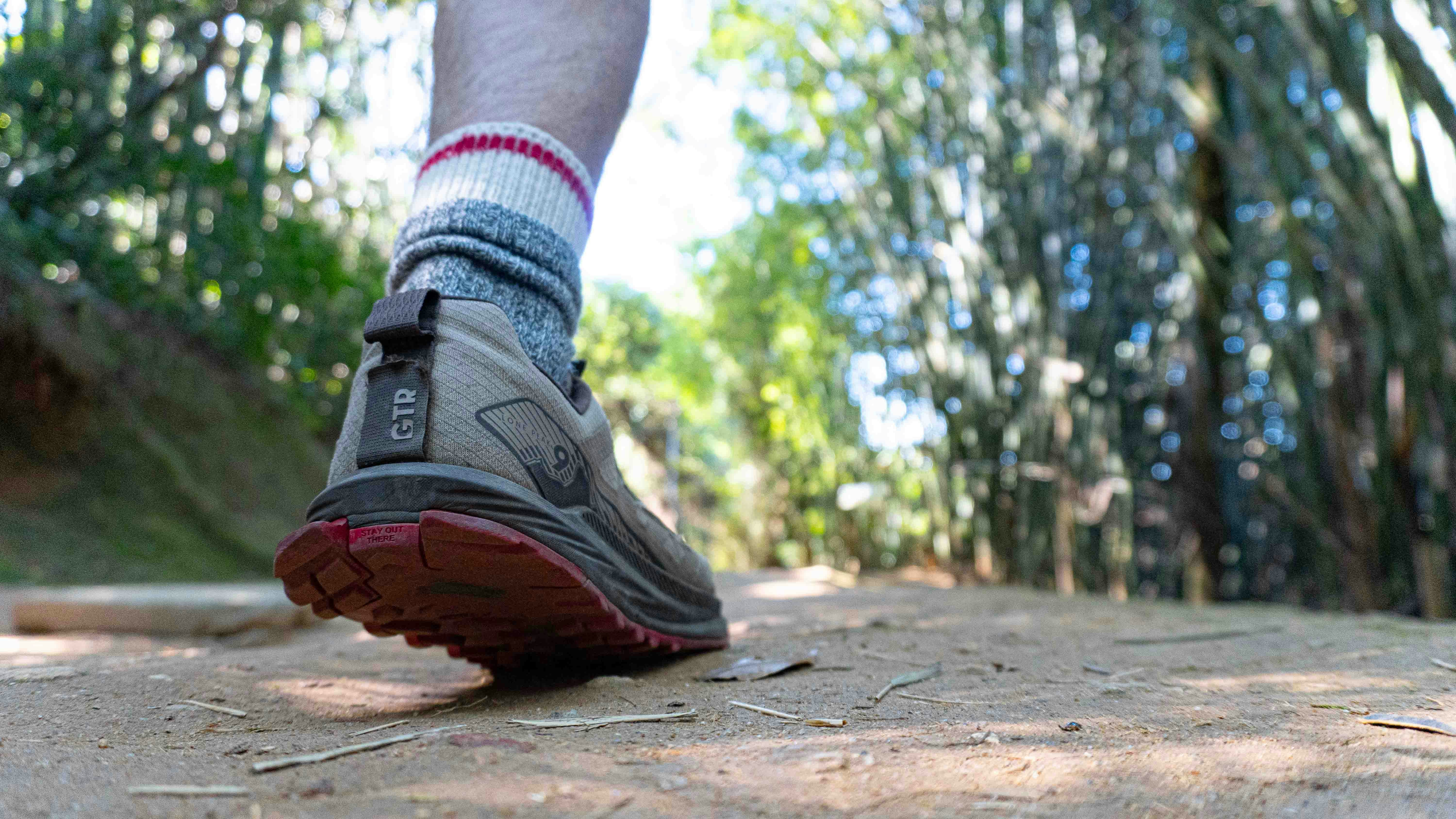 Trail Step: A Runner's Foot Tracks the Dirt Path
