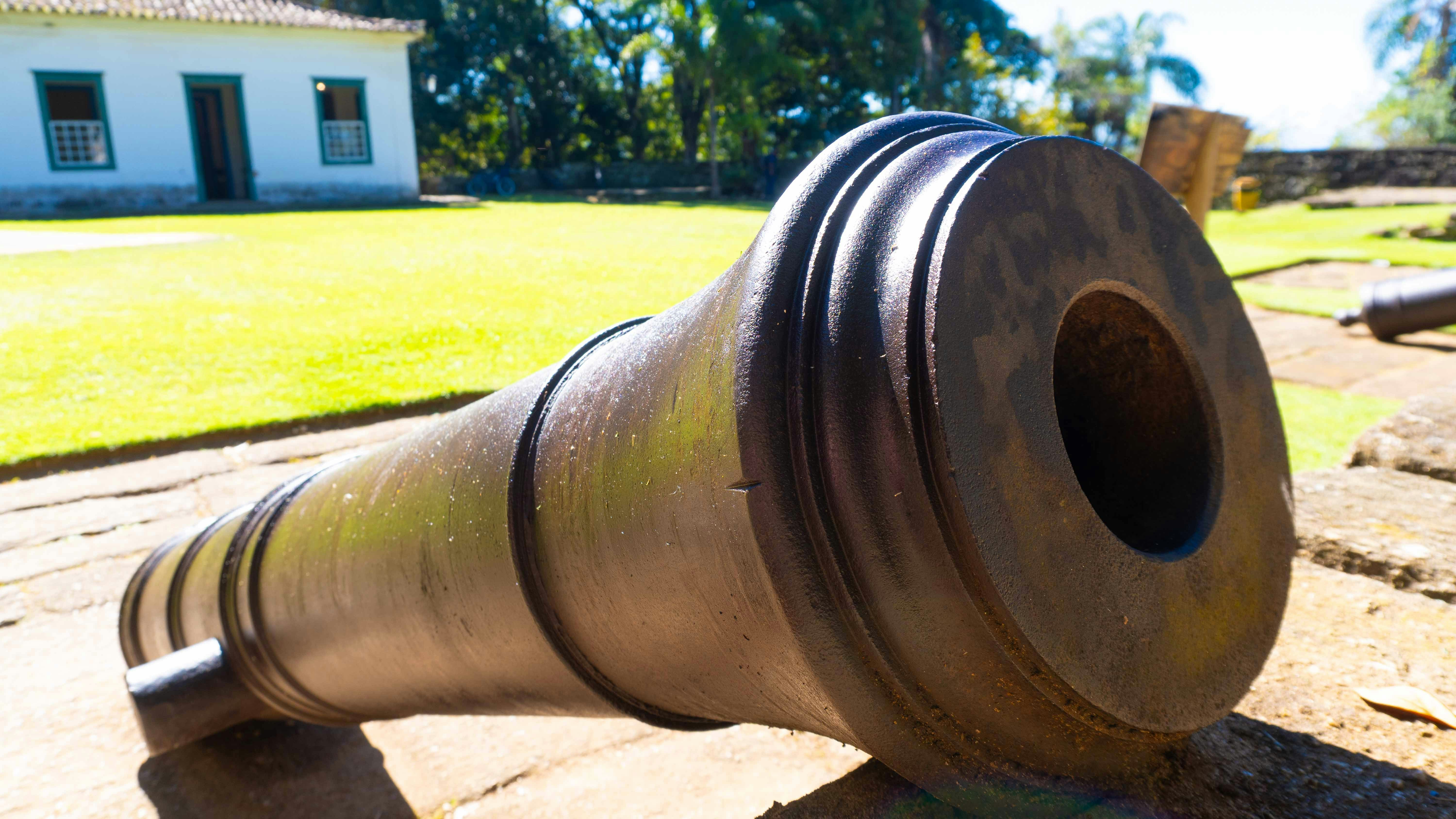 Ancient Cannon Reaching Toward the Sunlit Field