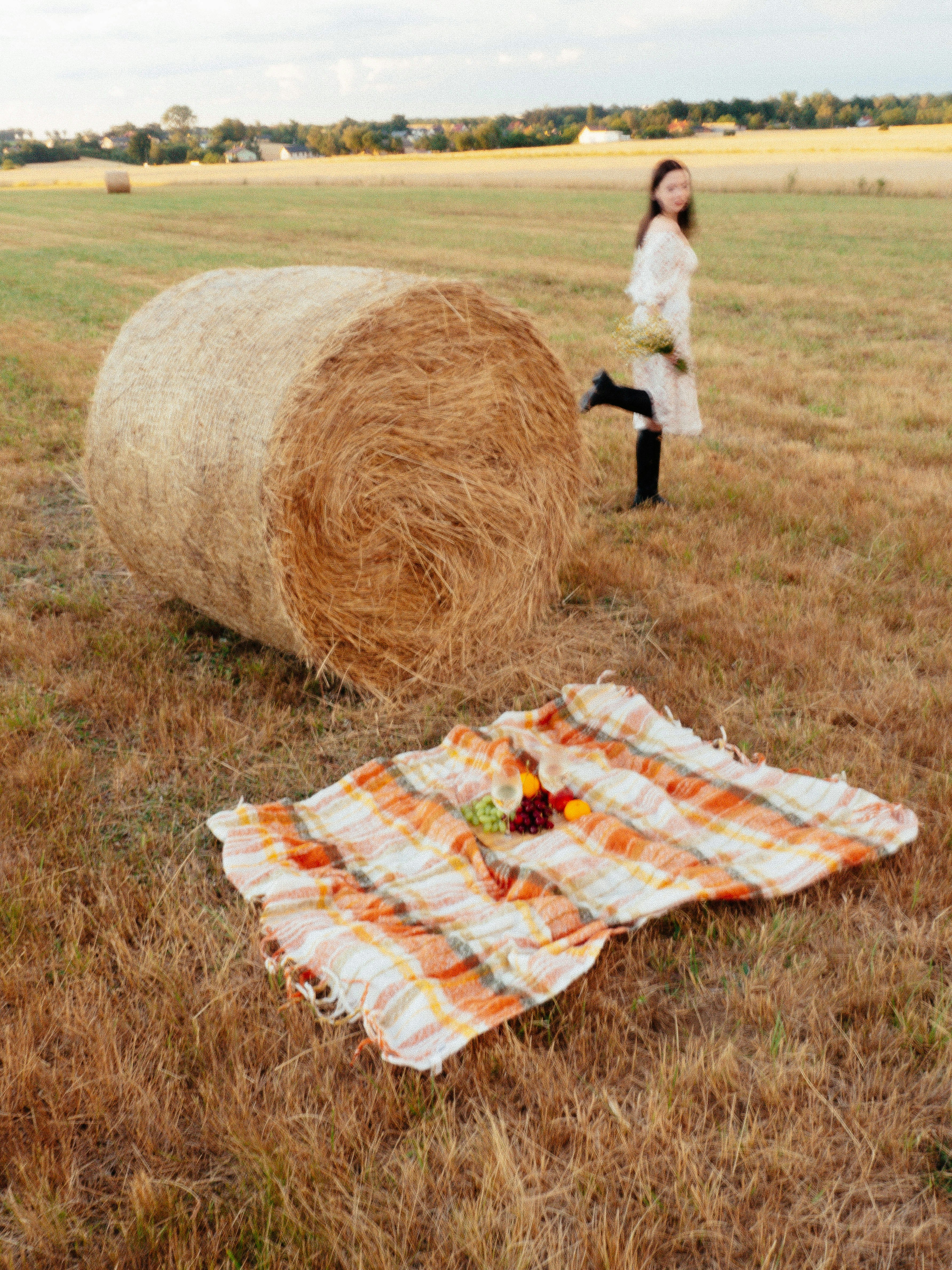 Harvest Quilt: A Field Picnic beside the Hay Bale
