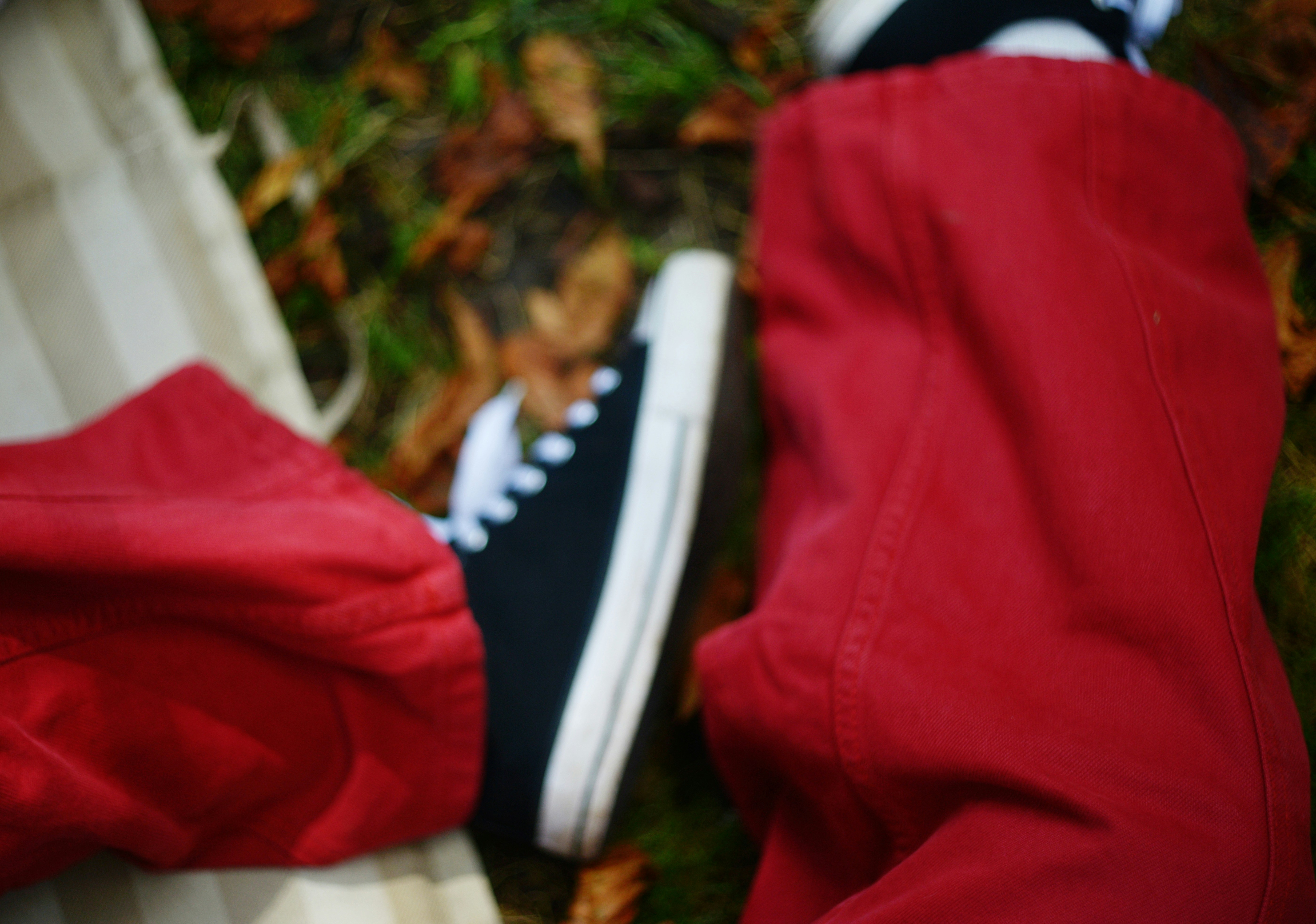 Red-Booted Steps: A Casual Moment on the Ground