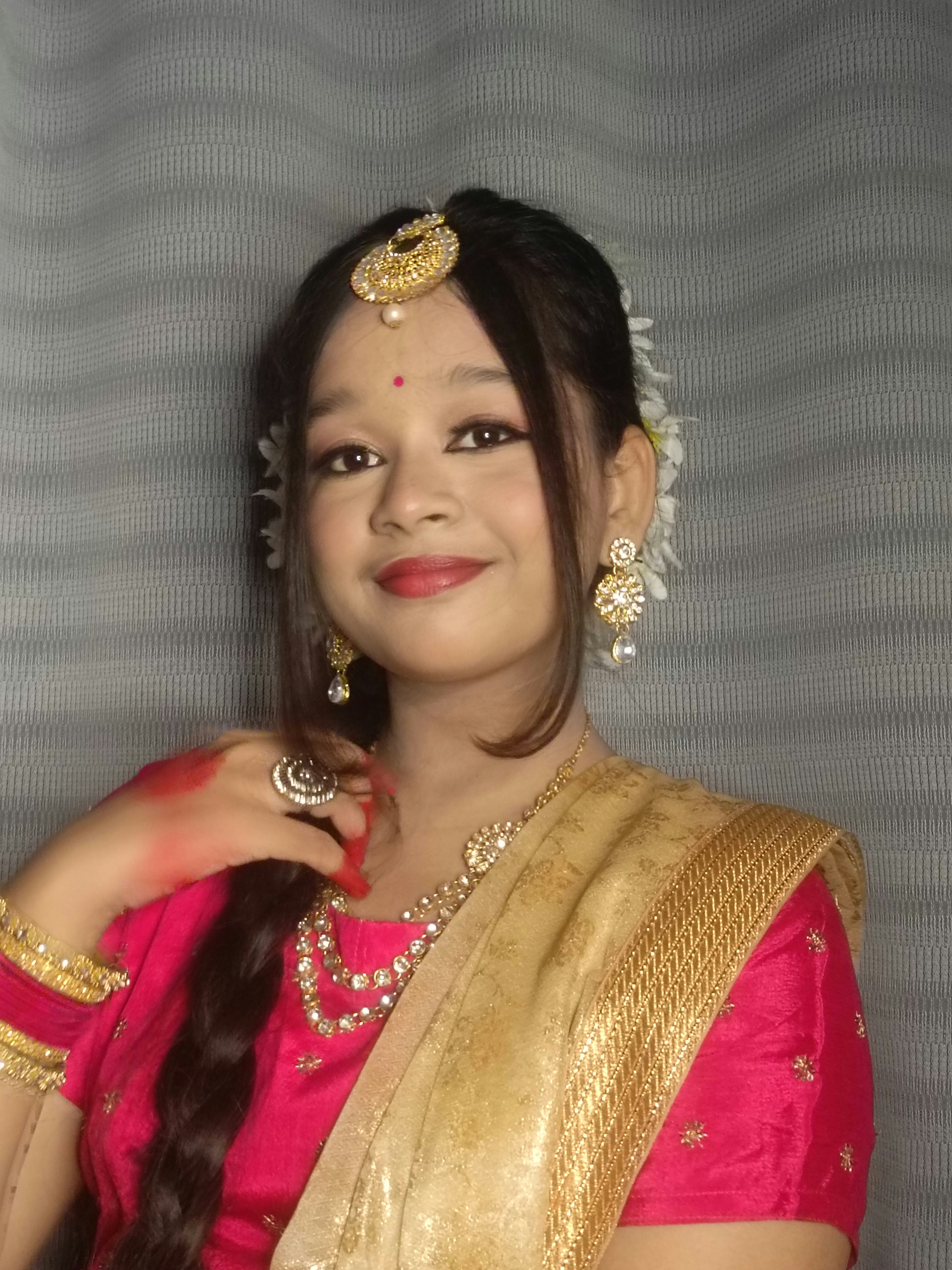 Graceful Traditional Glow: A Festive Portrait