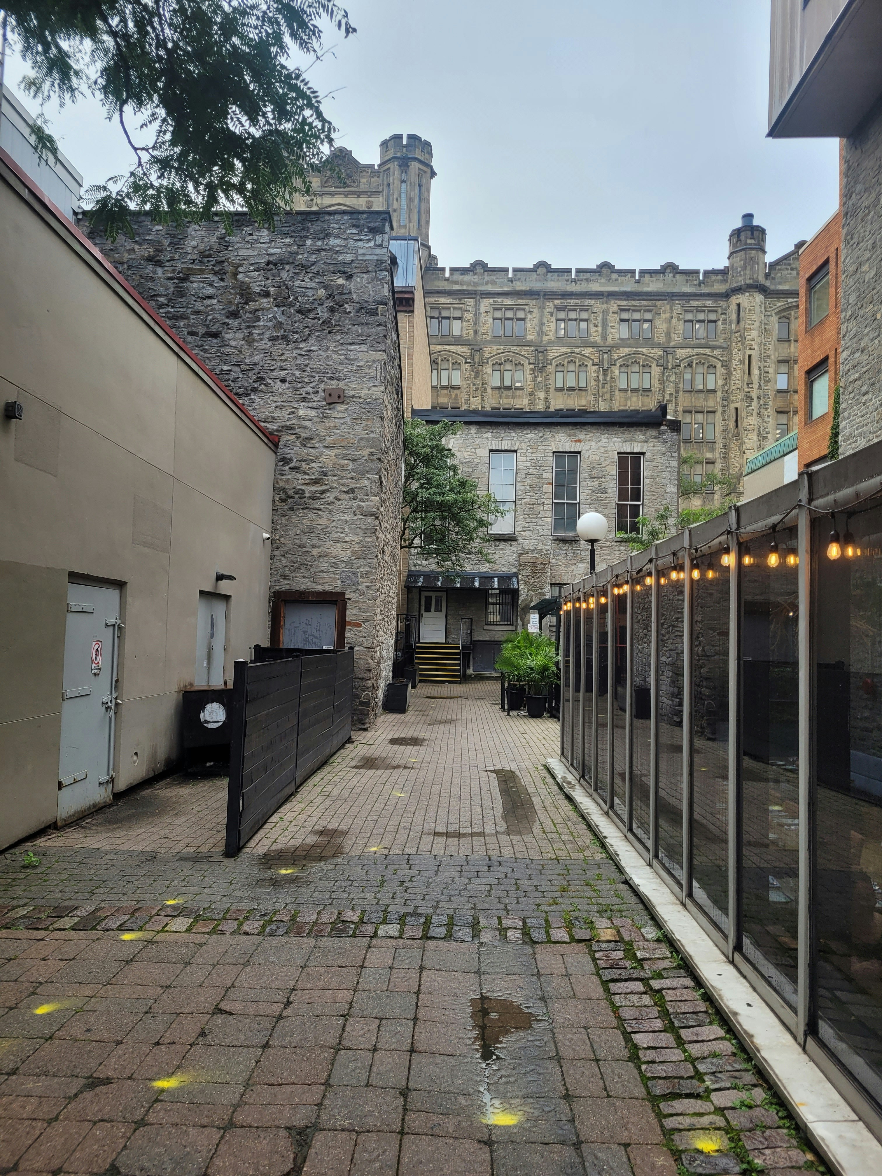 Modern Courtyard Toward an Ancient Facade