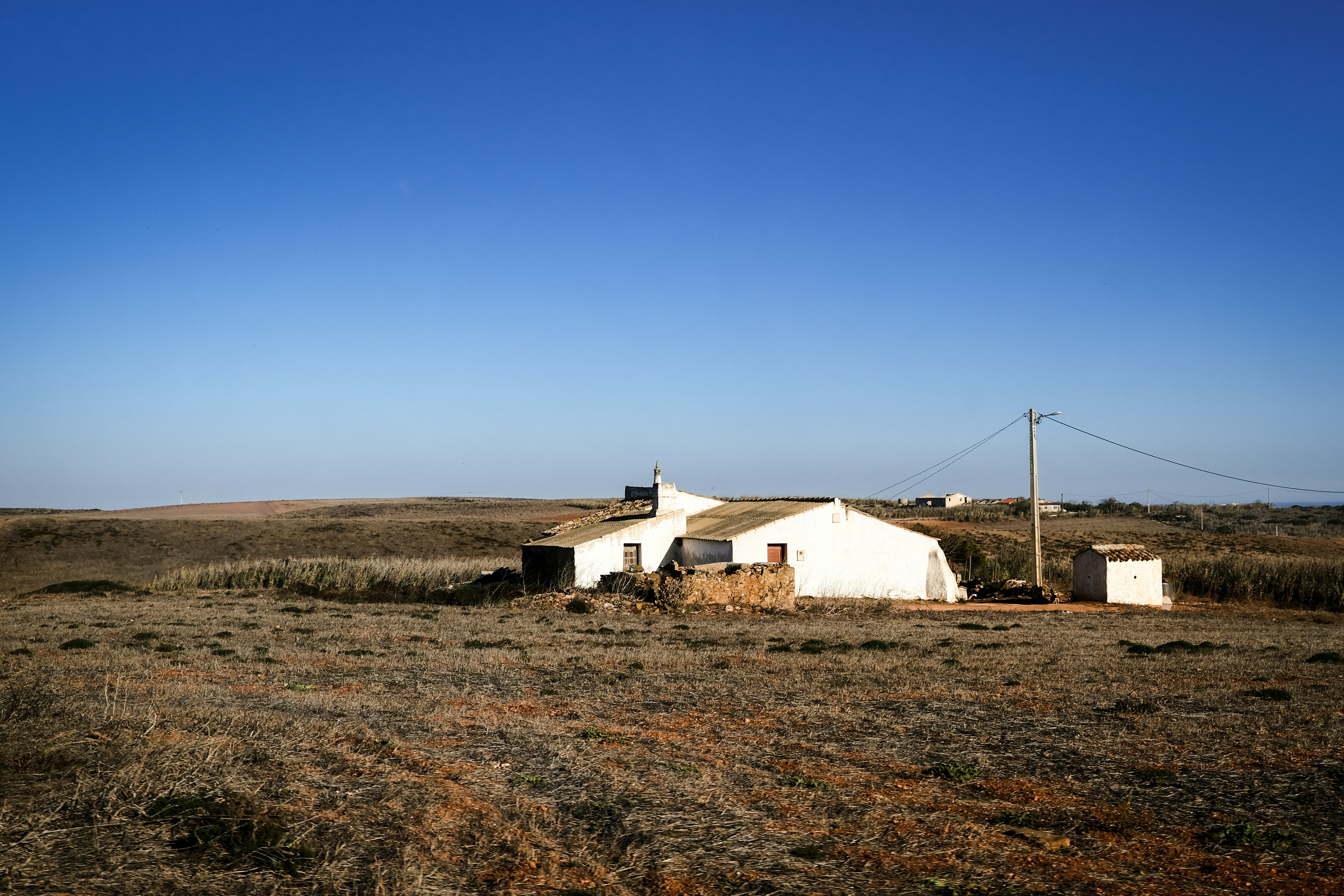 White-washed Farmstead on the Desert Plain