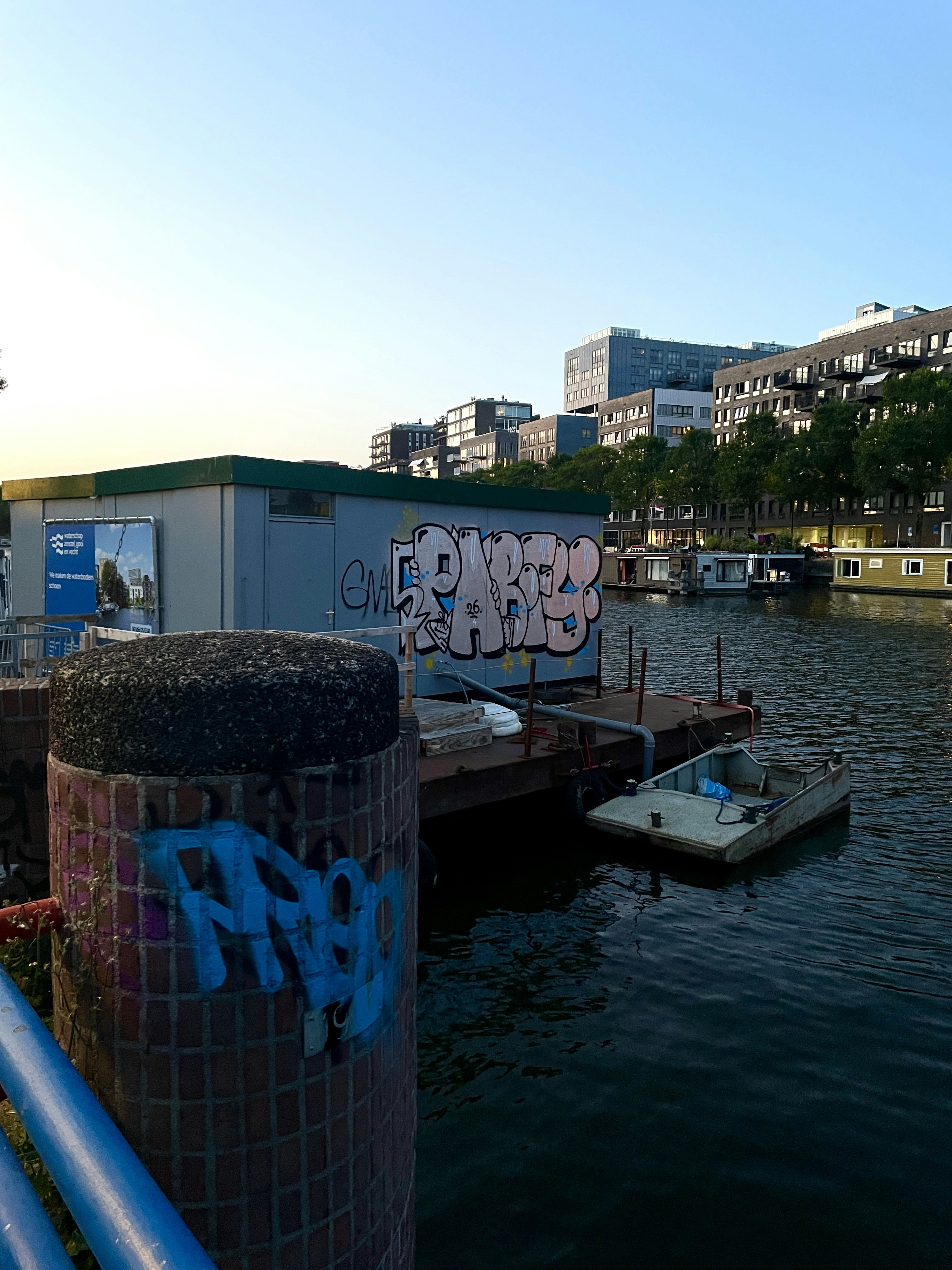 Graffitied Dockside Quiet