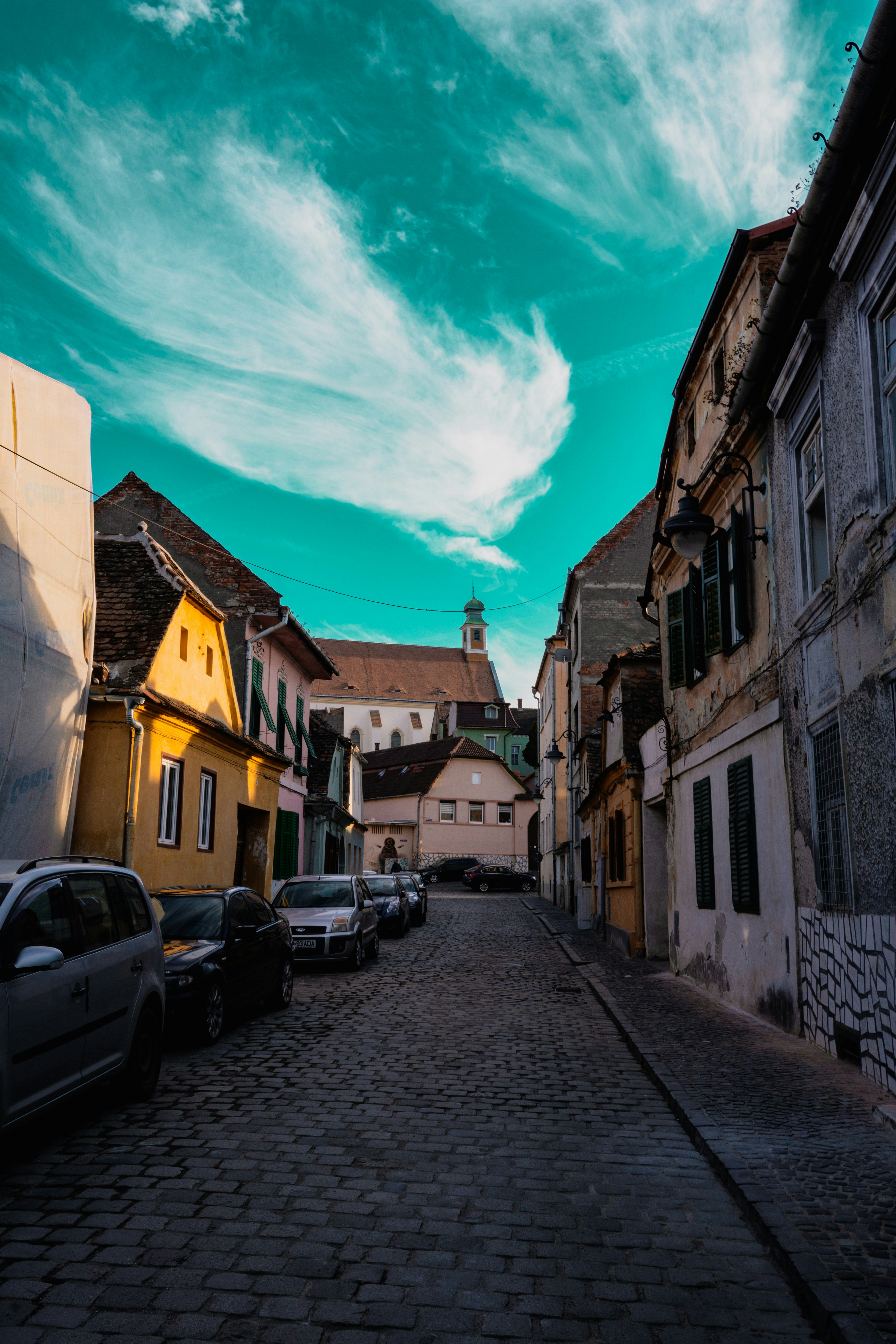 Cobbled Lane to a Time-Stamped Town Square