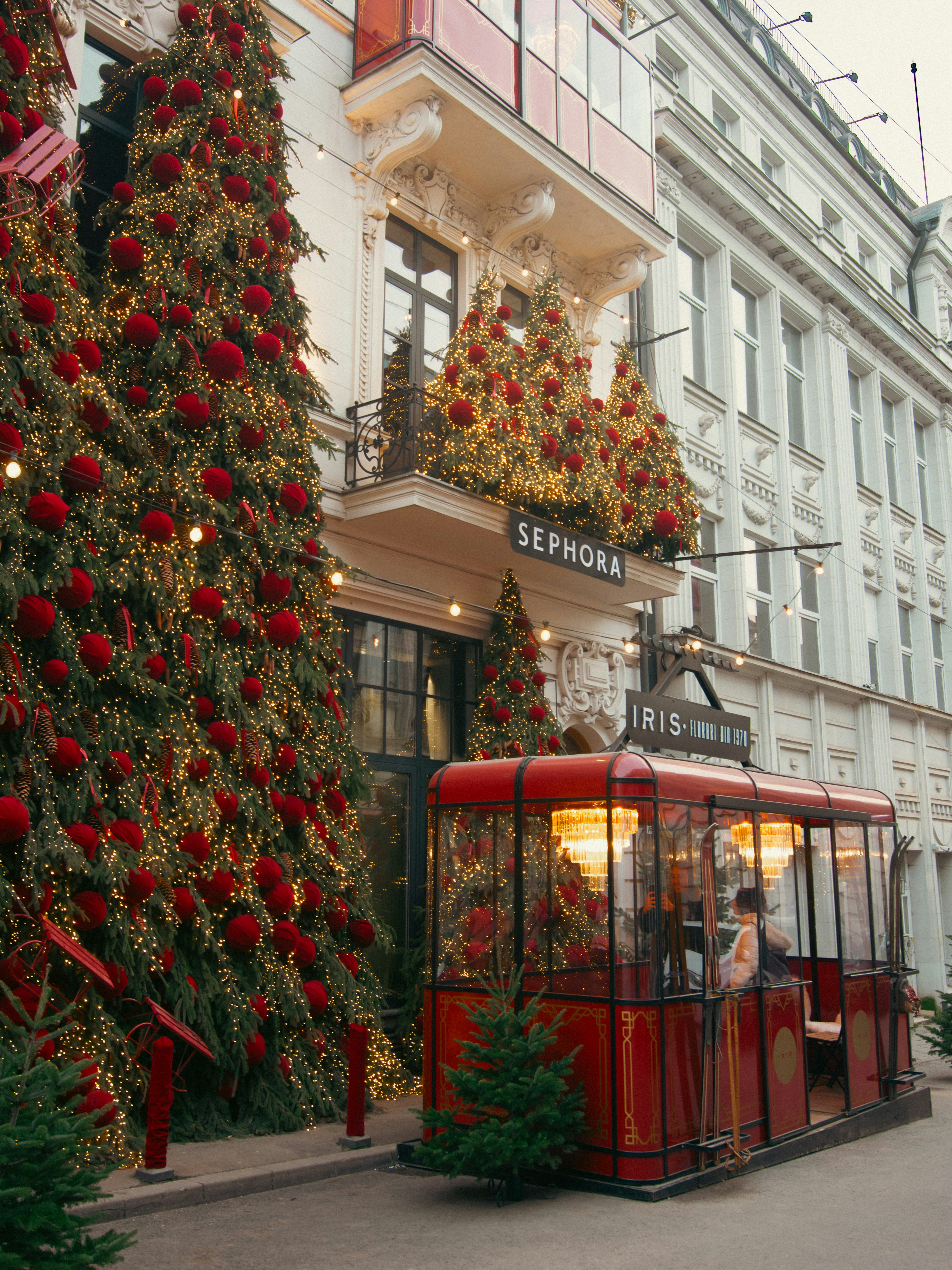 Candy-Wedecked Facade: Sephora Soirée Under a Starry Red Canopy