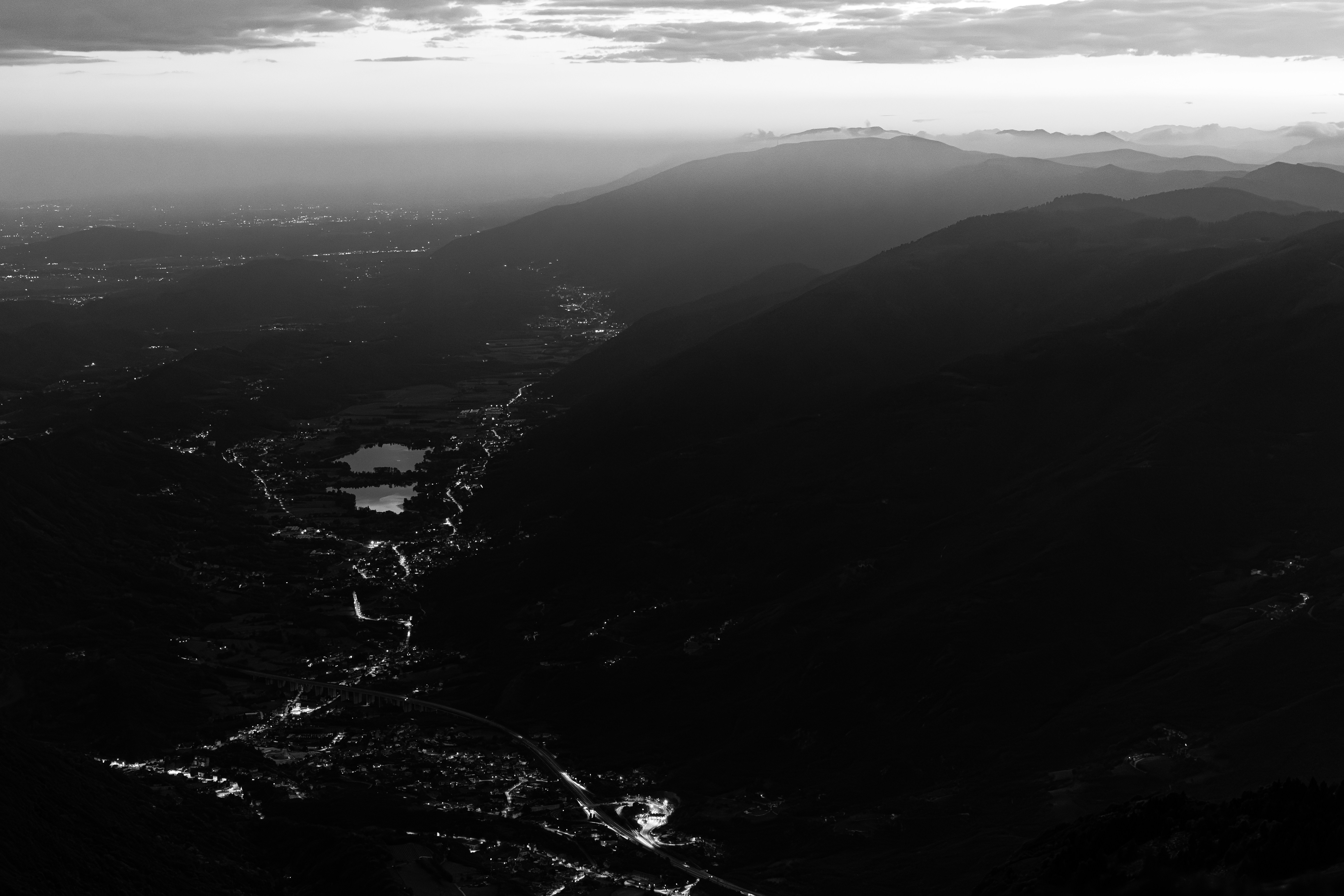 Shadowed Valleys from a Distant Ridge