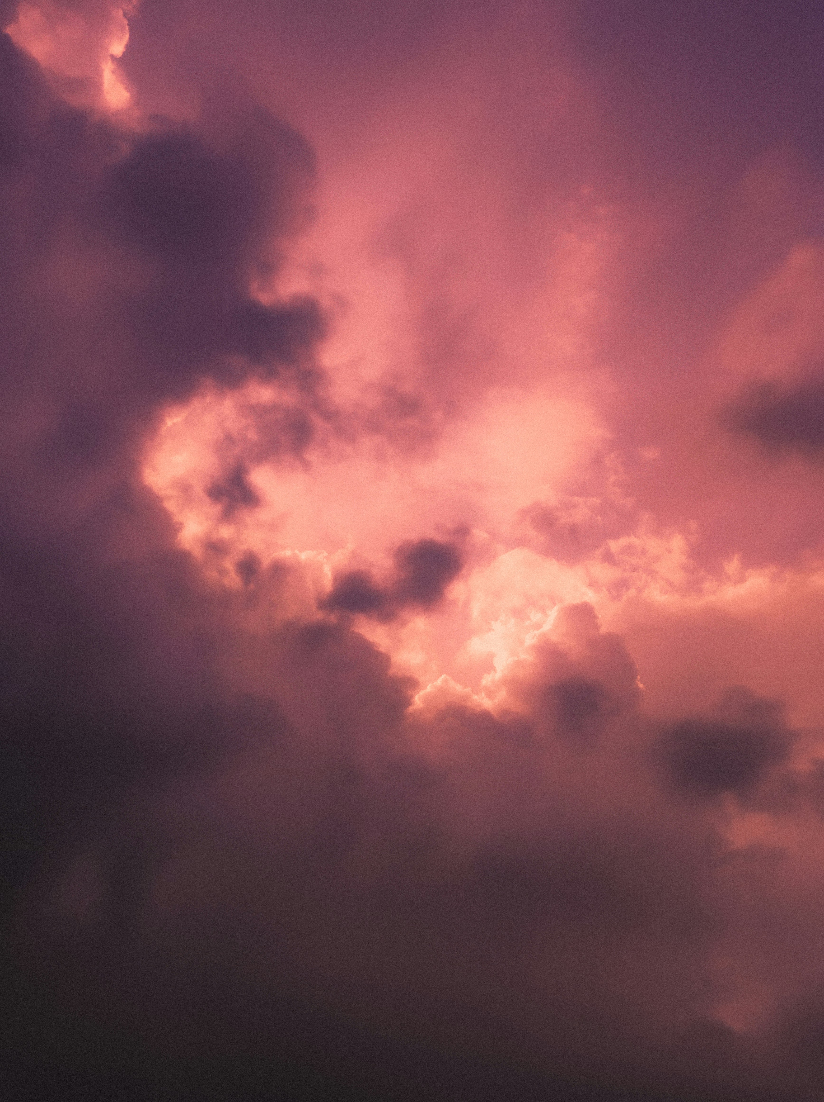 Sunset-Rose Clouds Filling the Frame