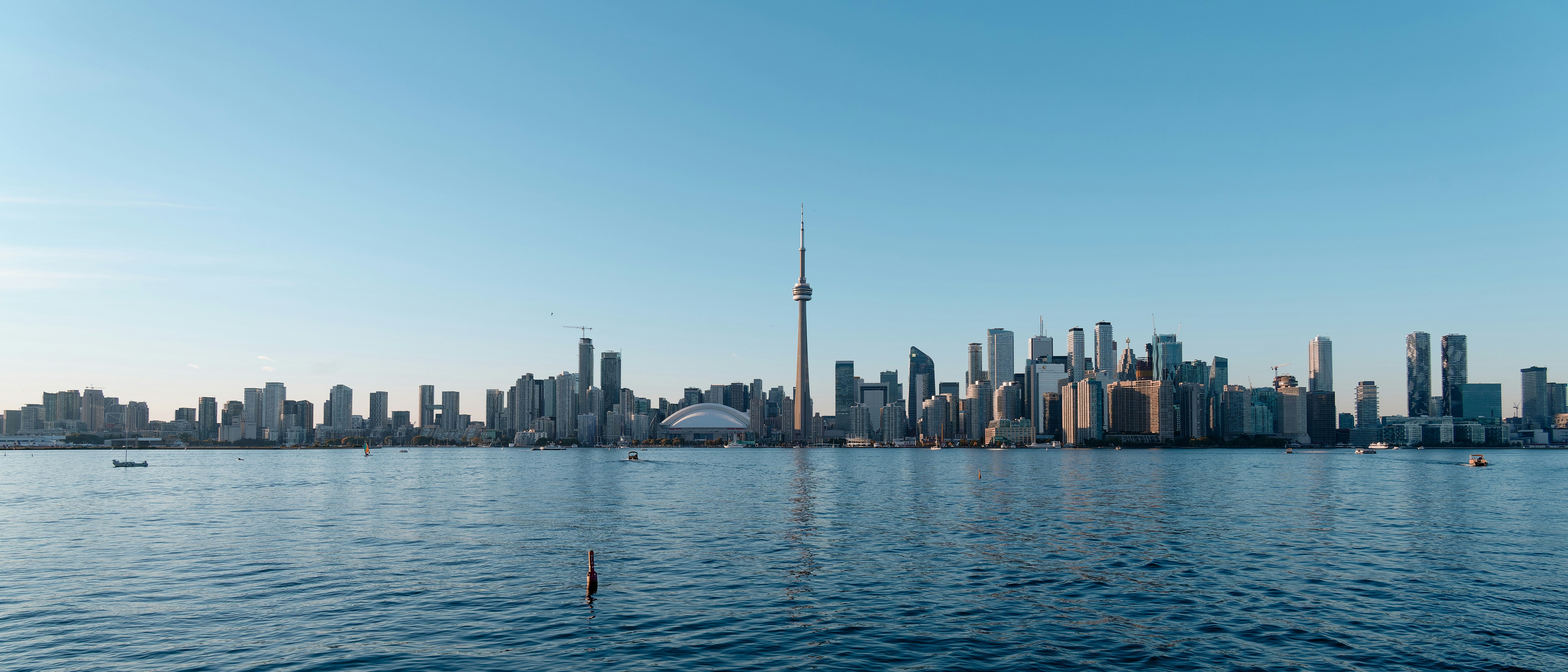 Toward the Waterfront: A Clear Day Over the City Skyline