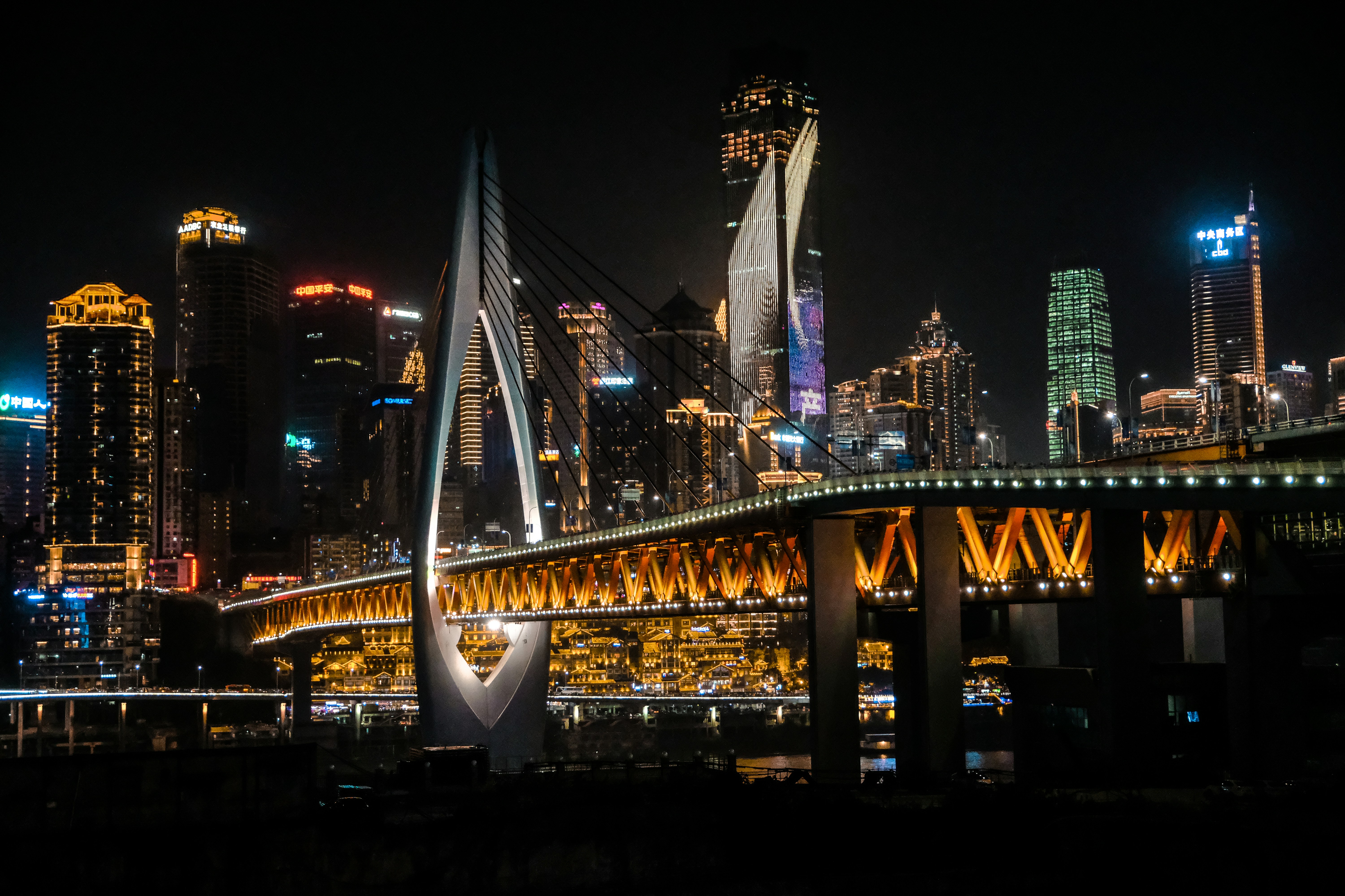 Neon Bow Over the Skyline