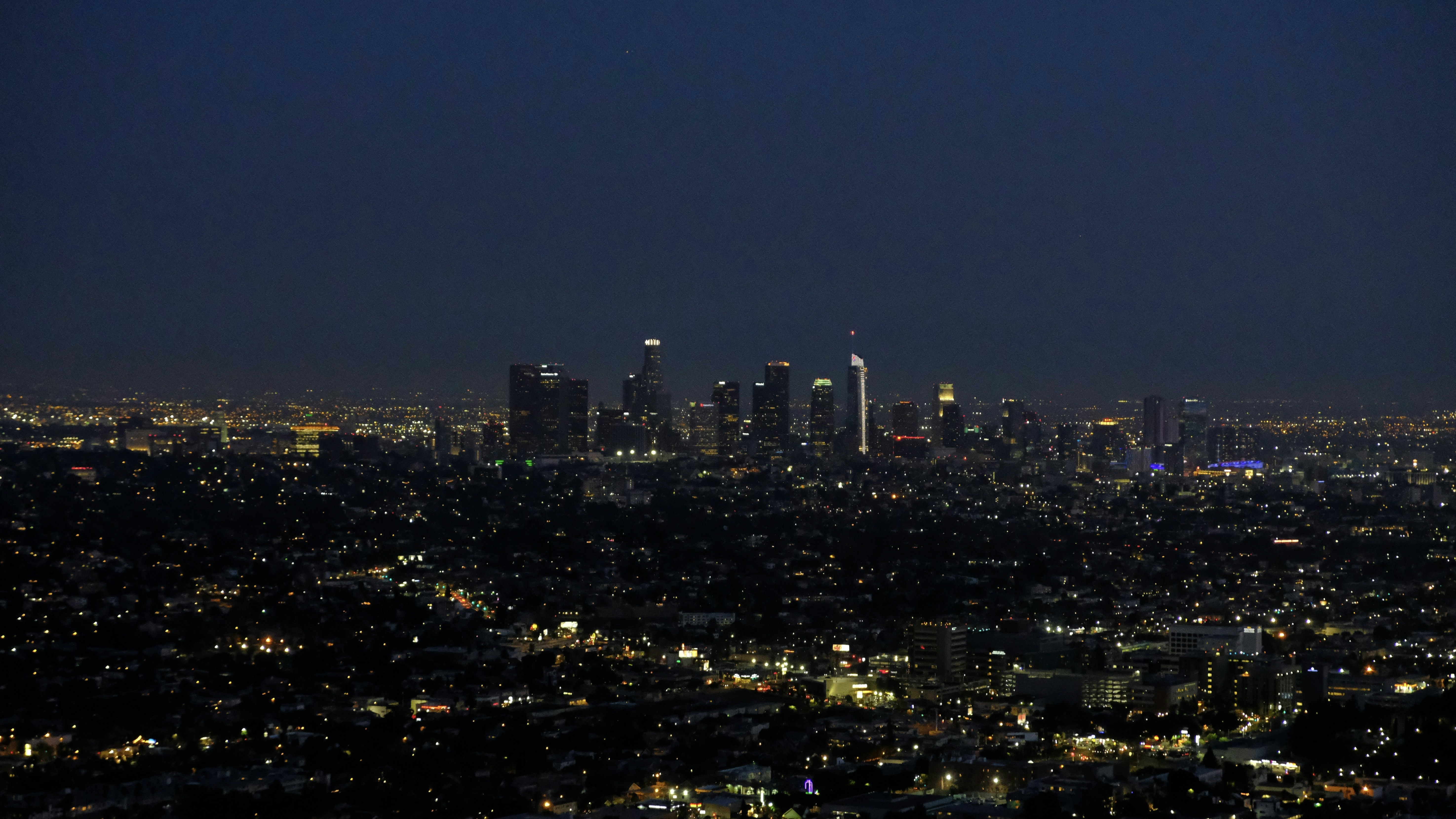 Nightfall Skyline: City Lights Under a Starless Sky