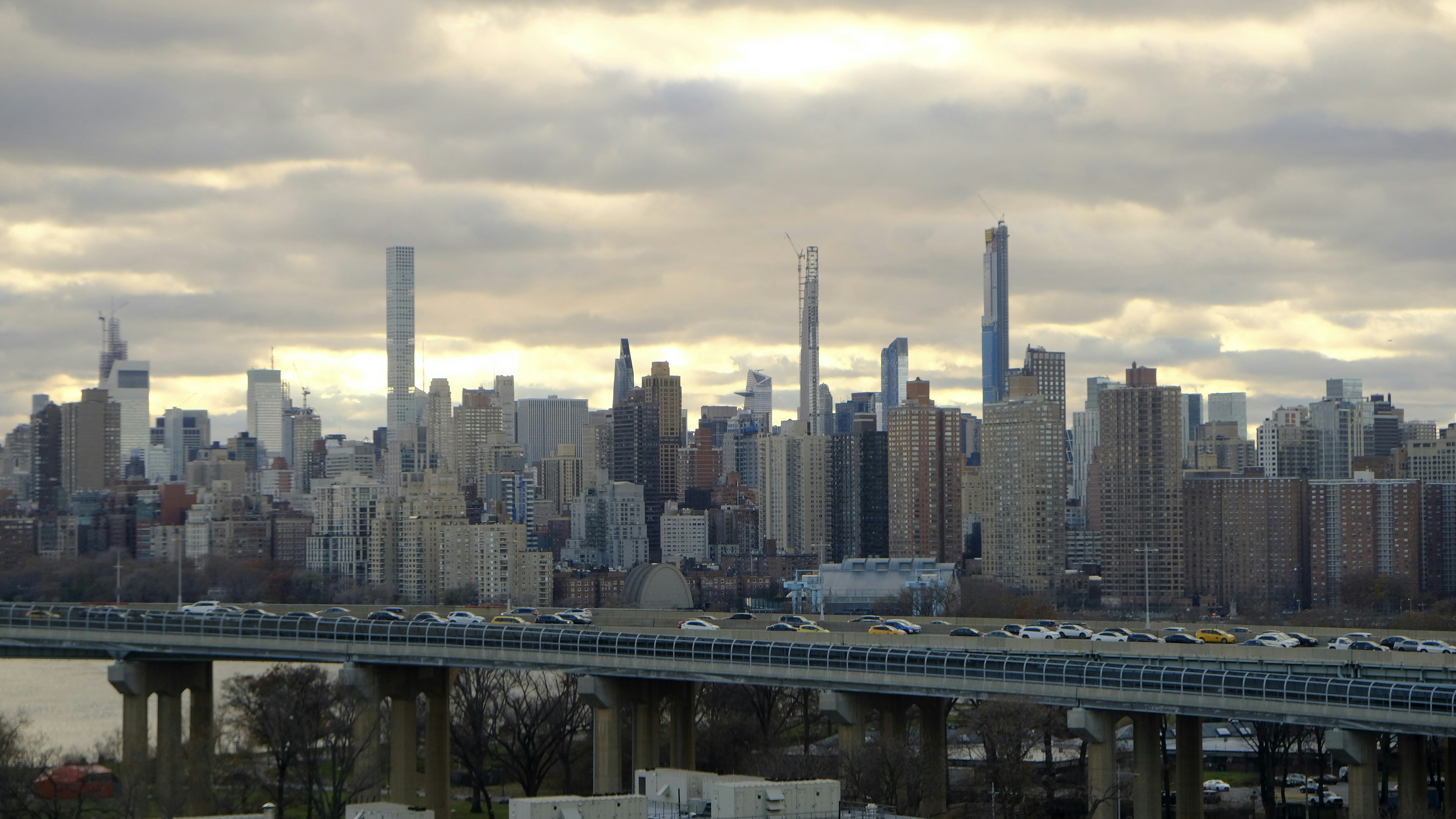Bridge over a Cityscape: Morning Light on Skyline