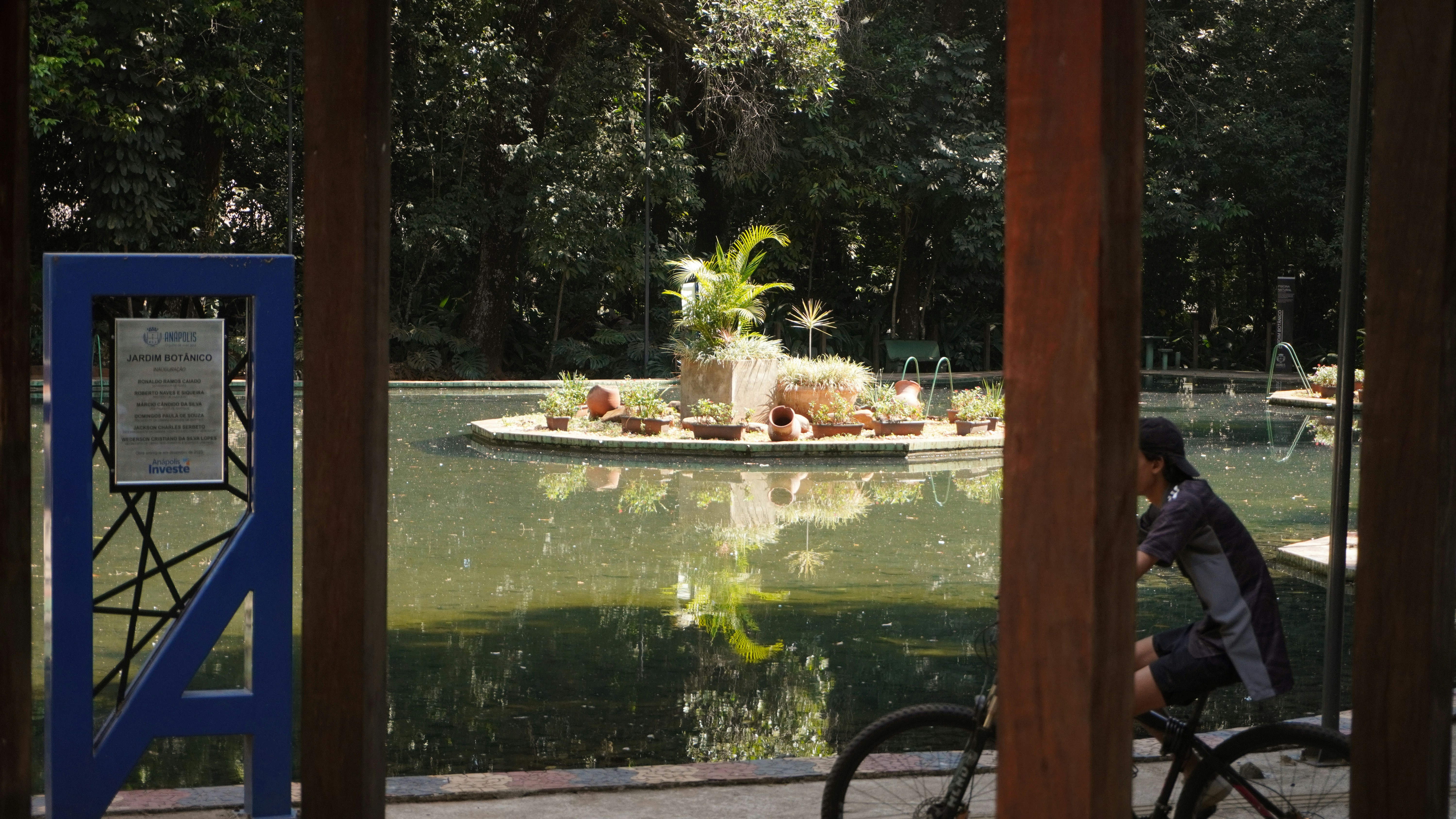 Hidden oasis beyond the wooden frames