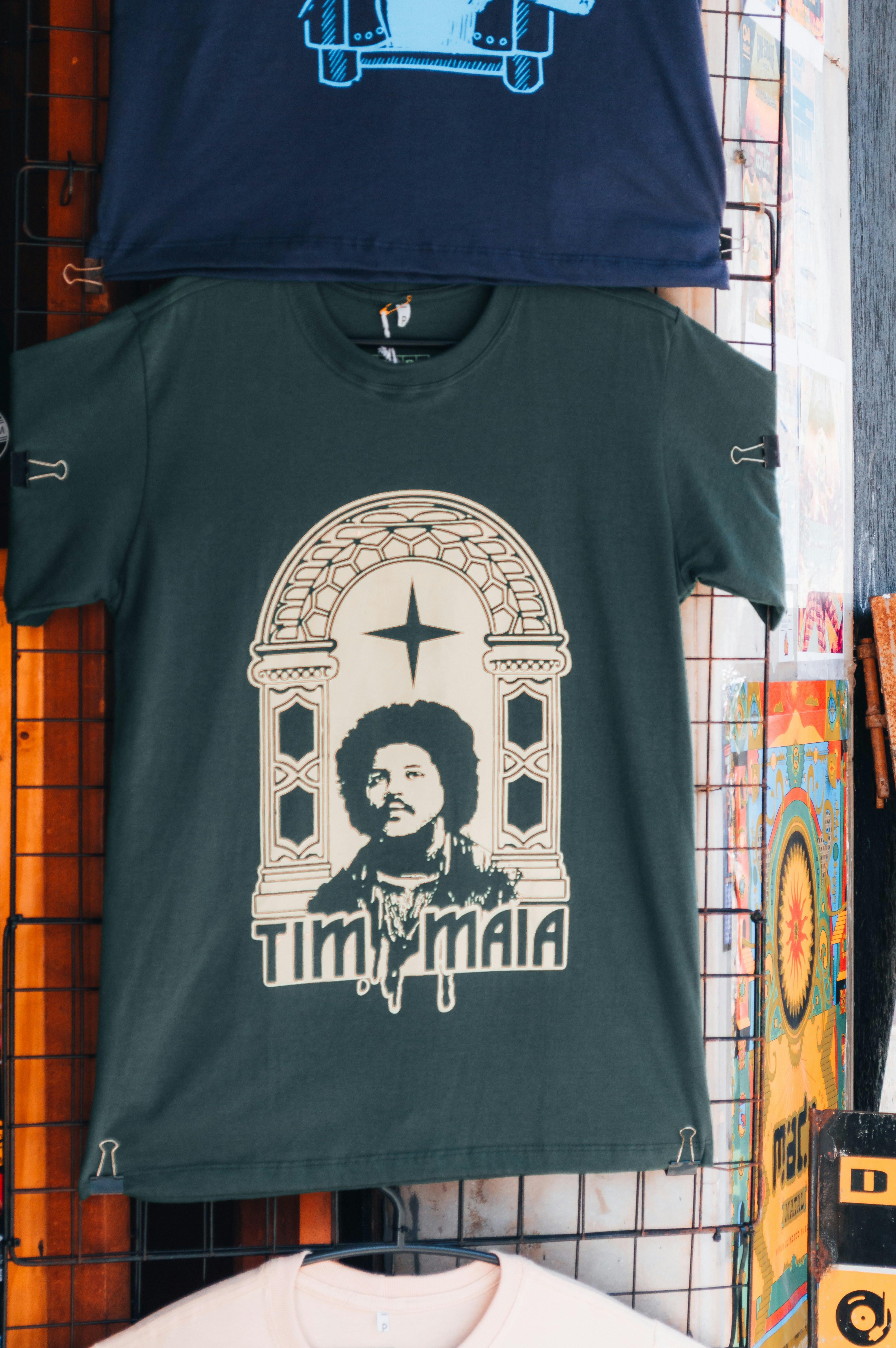 Tim Maia Tee: Retro Archway Portrait on Street Display