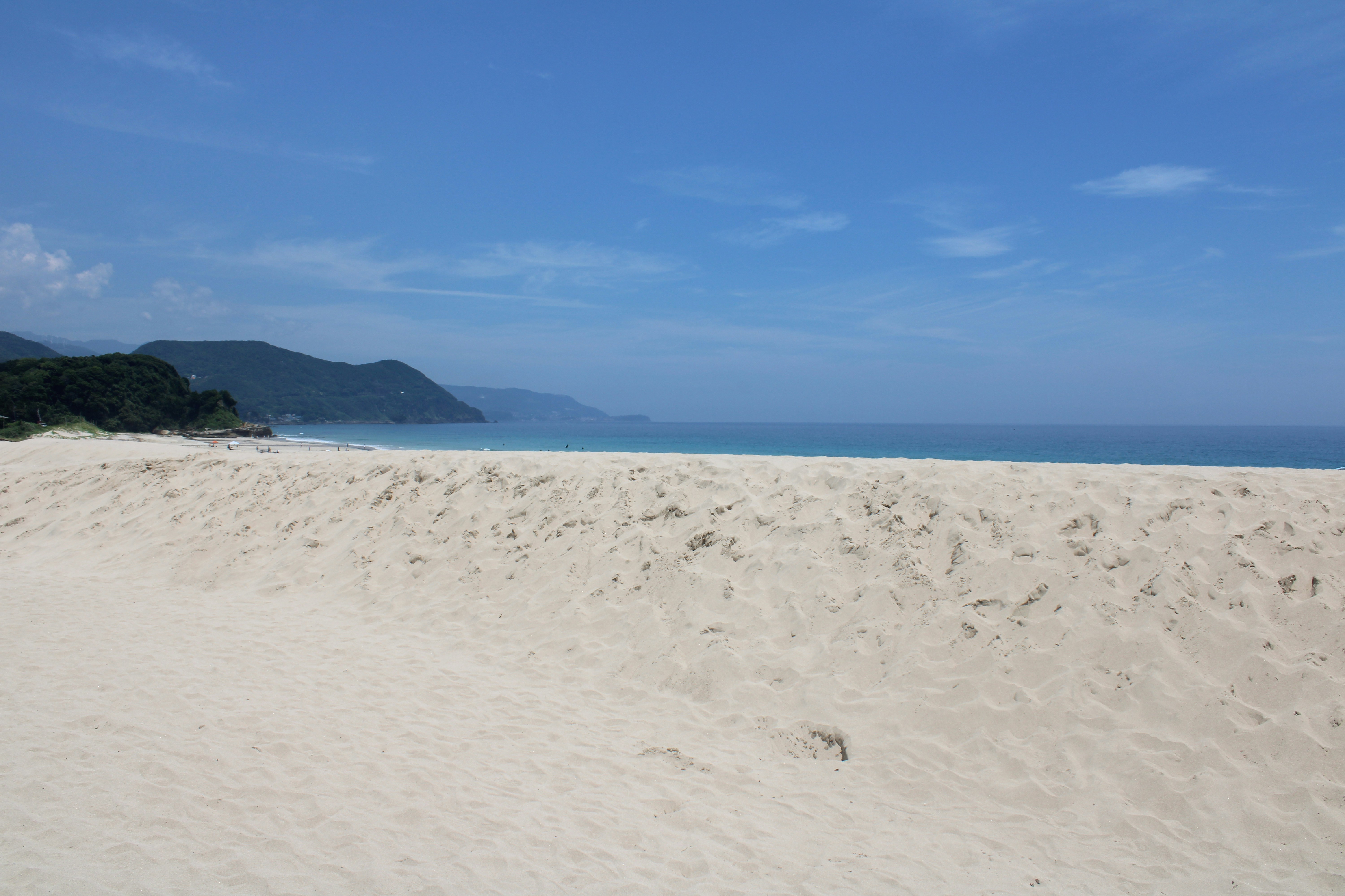 Coastal Horizon: Quiet Beach Under a Clear Sky