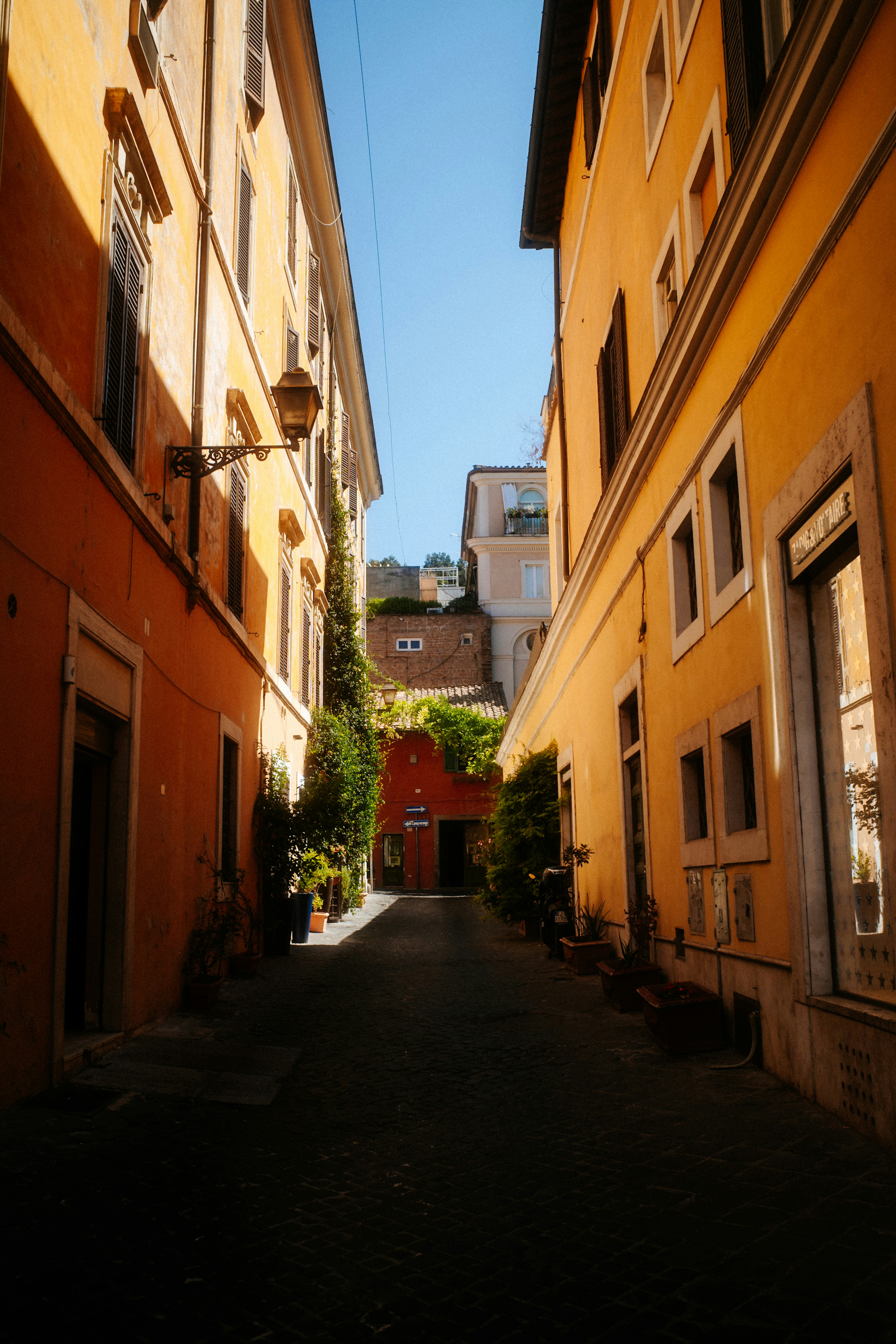 Sunlit Alley in Warm Mediterranean Tableau