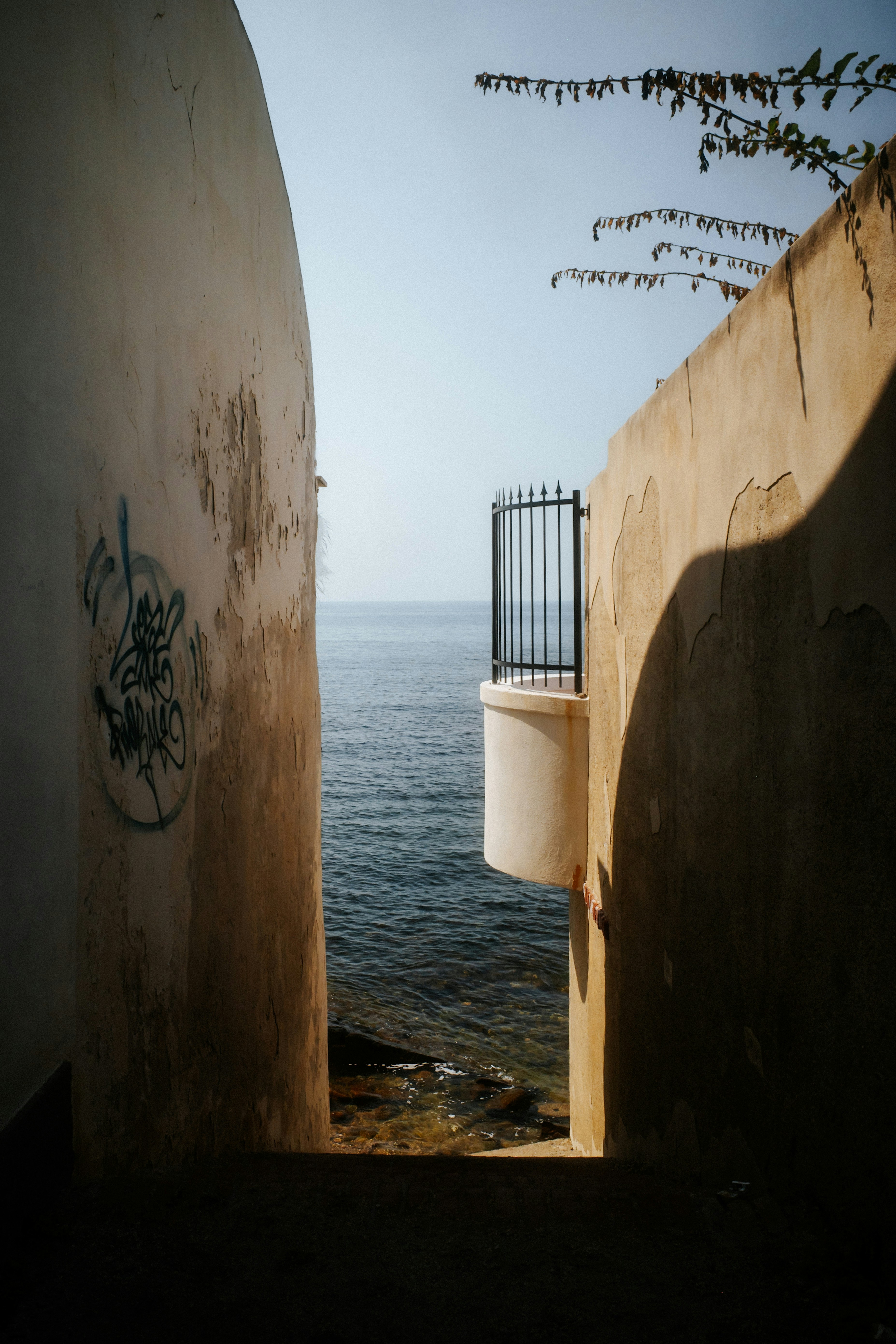 Sea View Framed by Cliffside Archway