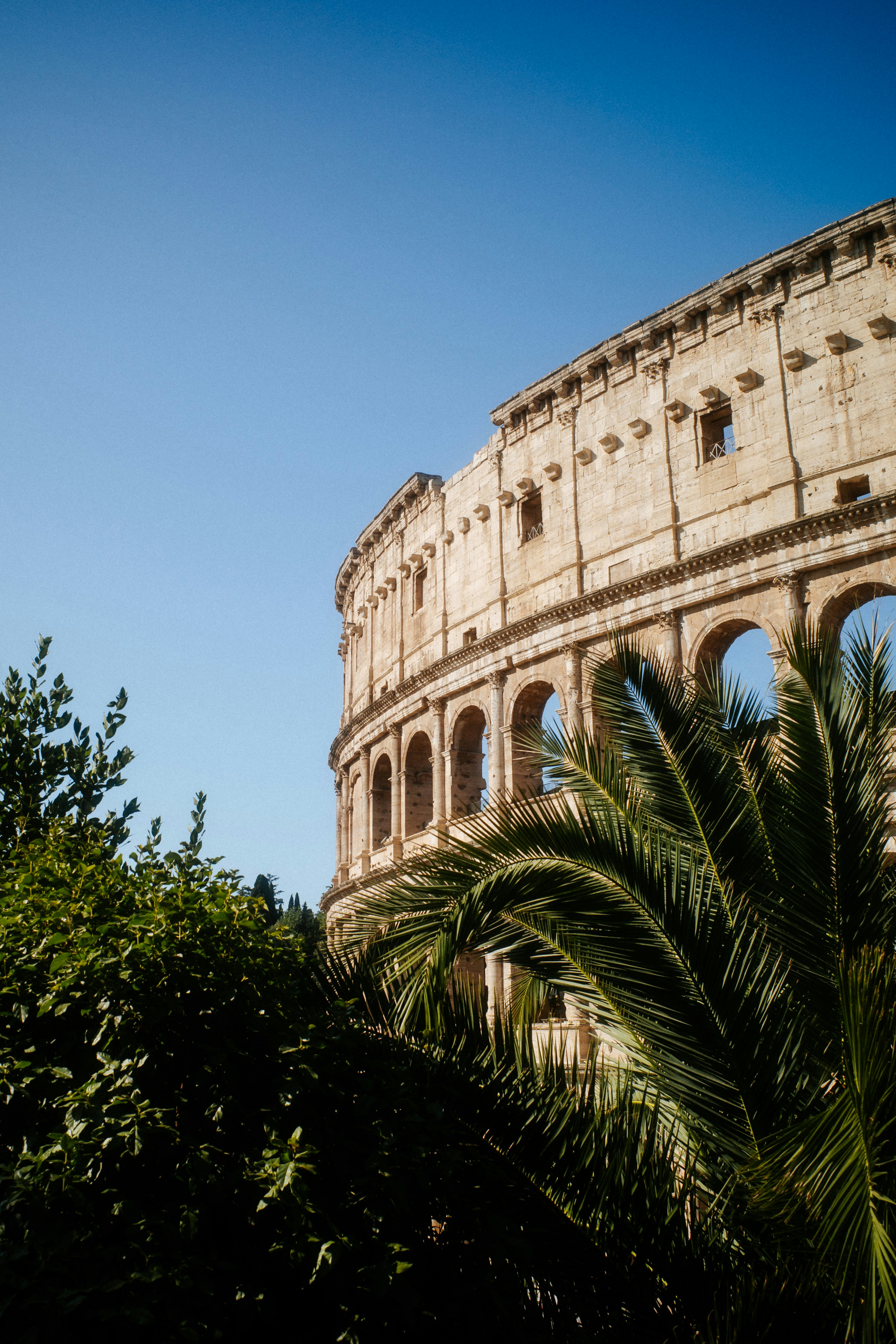 Ancient Colonnade Revealed Against a Clear Mediterranean Sky