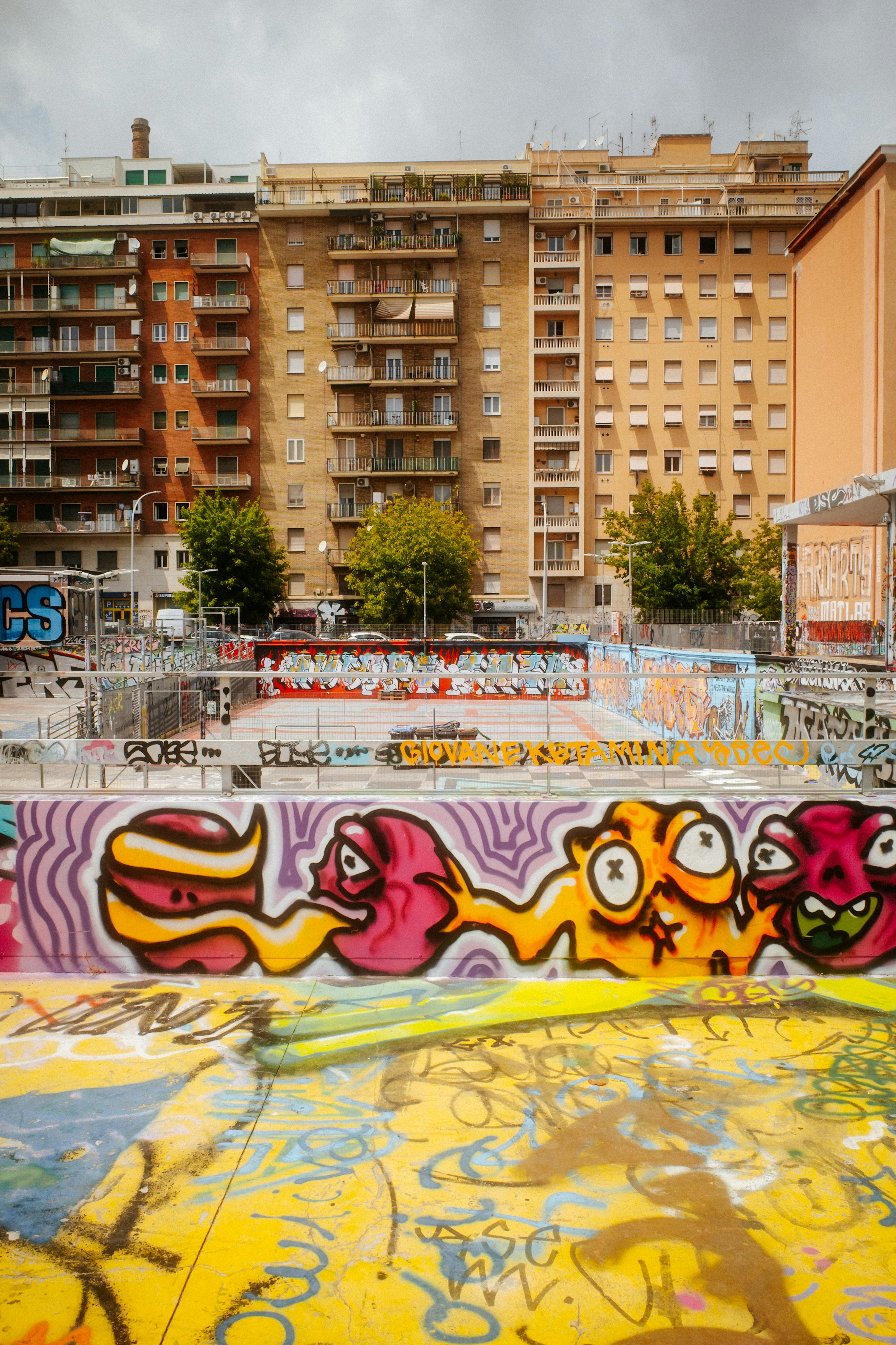 Graffiti Basins and Echoes: Urban Color at Dusk